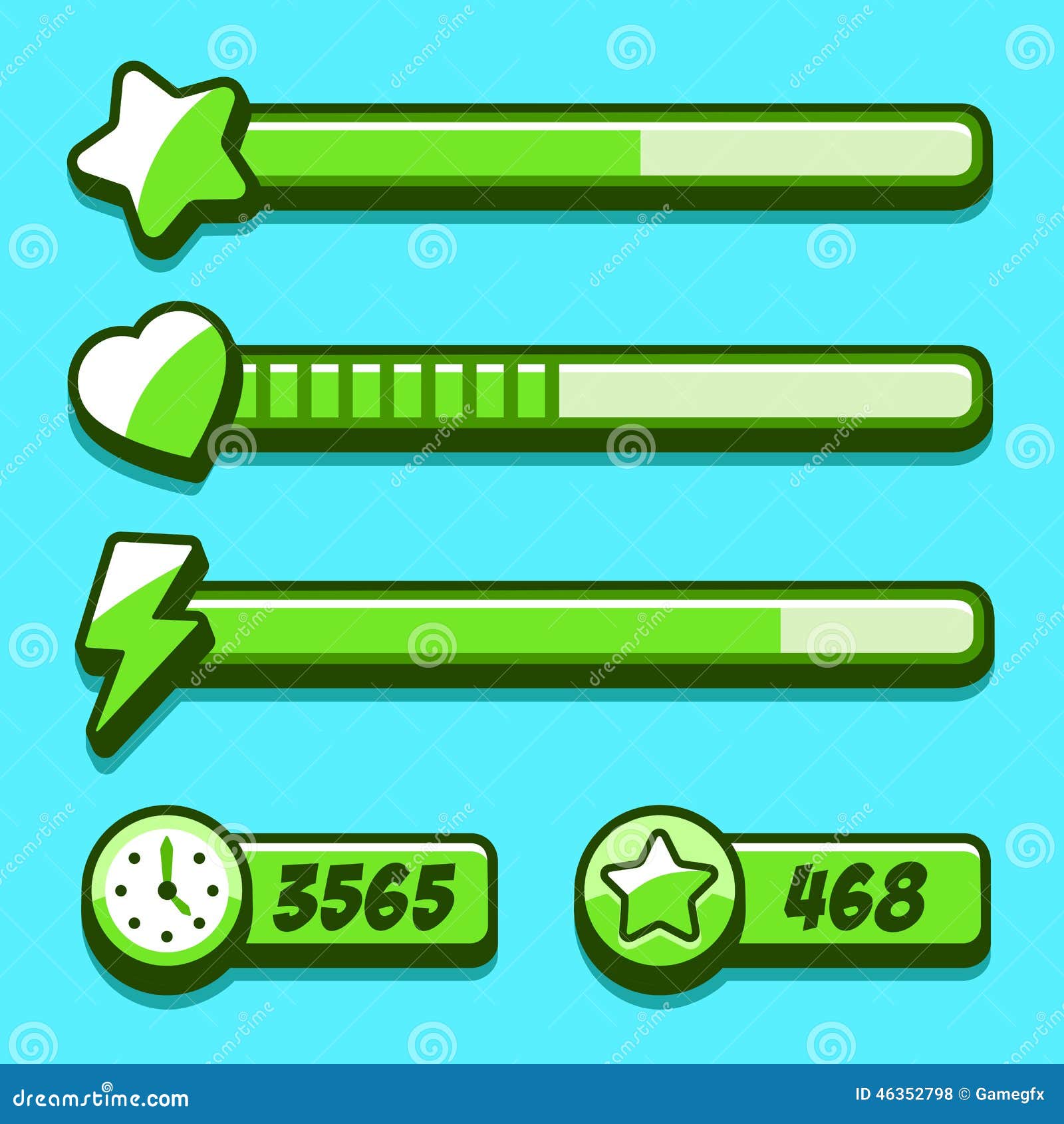 Option Menu Green Style Game Buttons Stock Vector - Illustration of ...