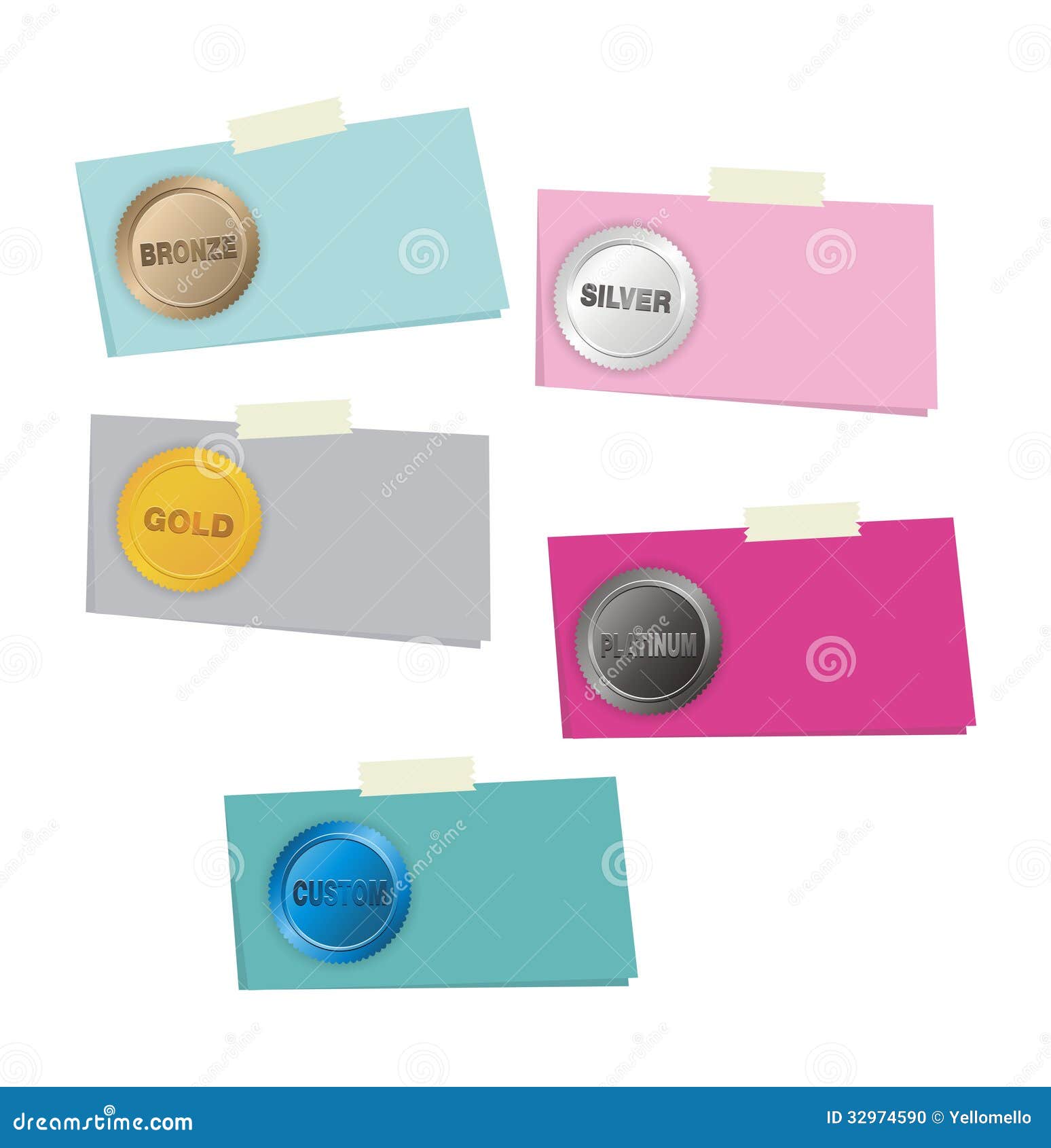 Option Note with Medal Badge Stock Illustration - Illustration of ...