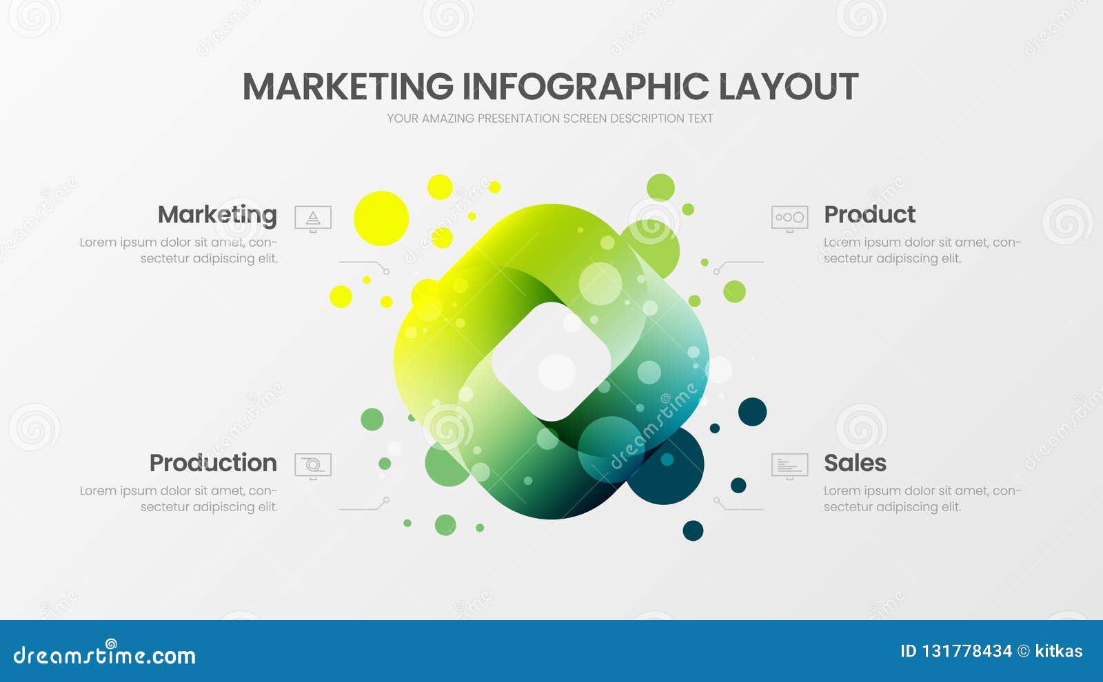 4 Option Rectangle Analytics Vector Illustration Template. Business ...