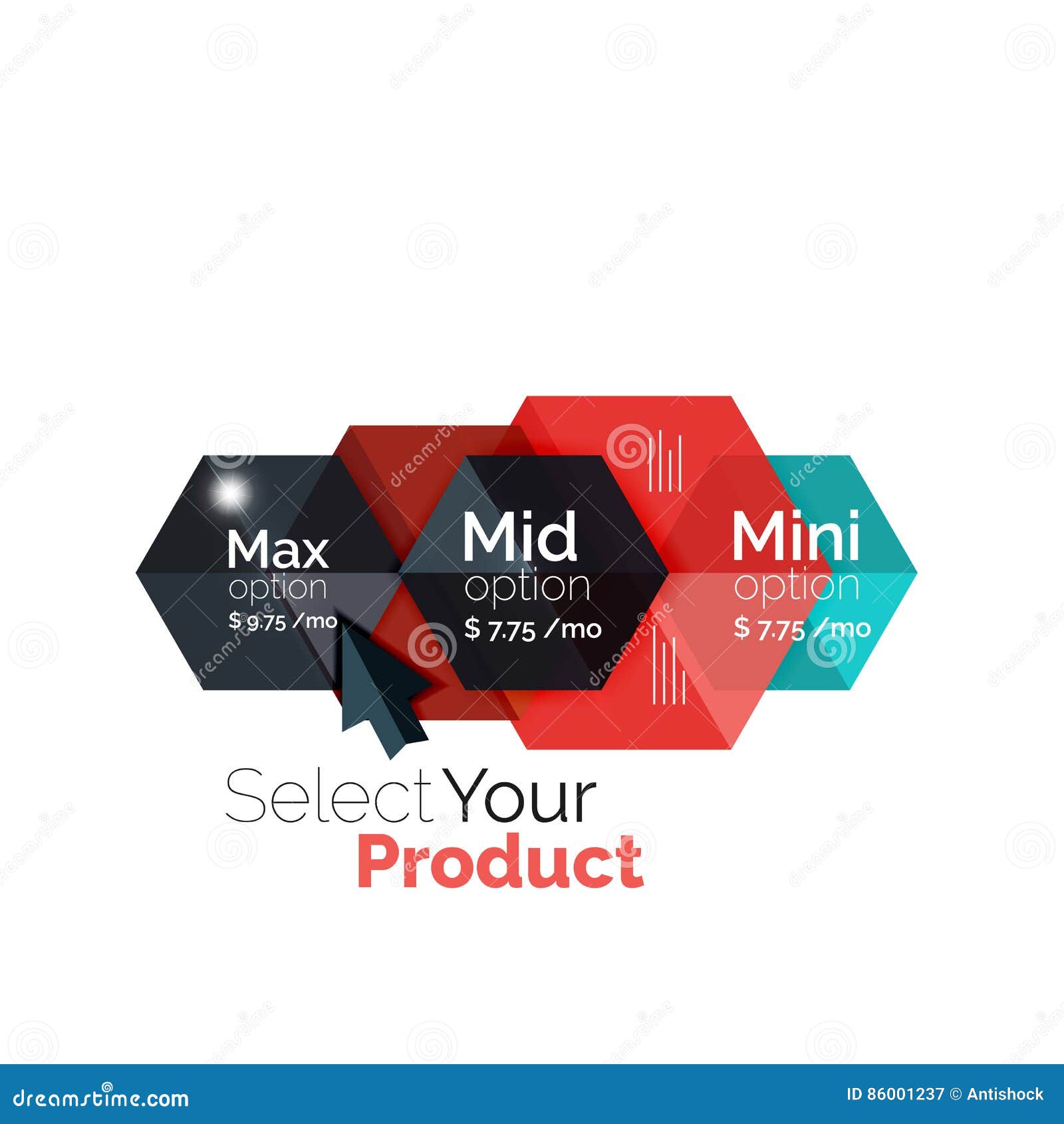 Option select template stock vector. Illustration of four - 86001237