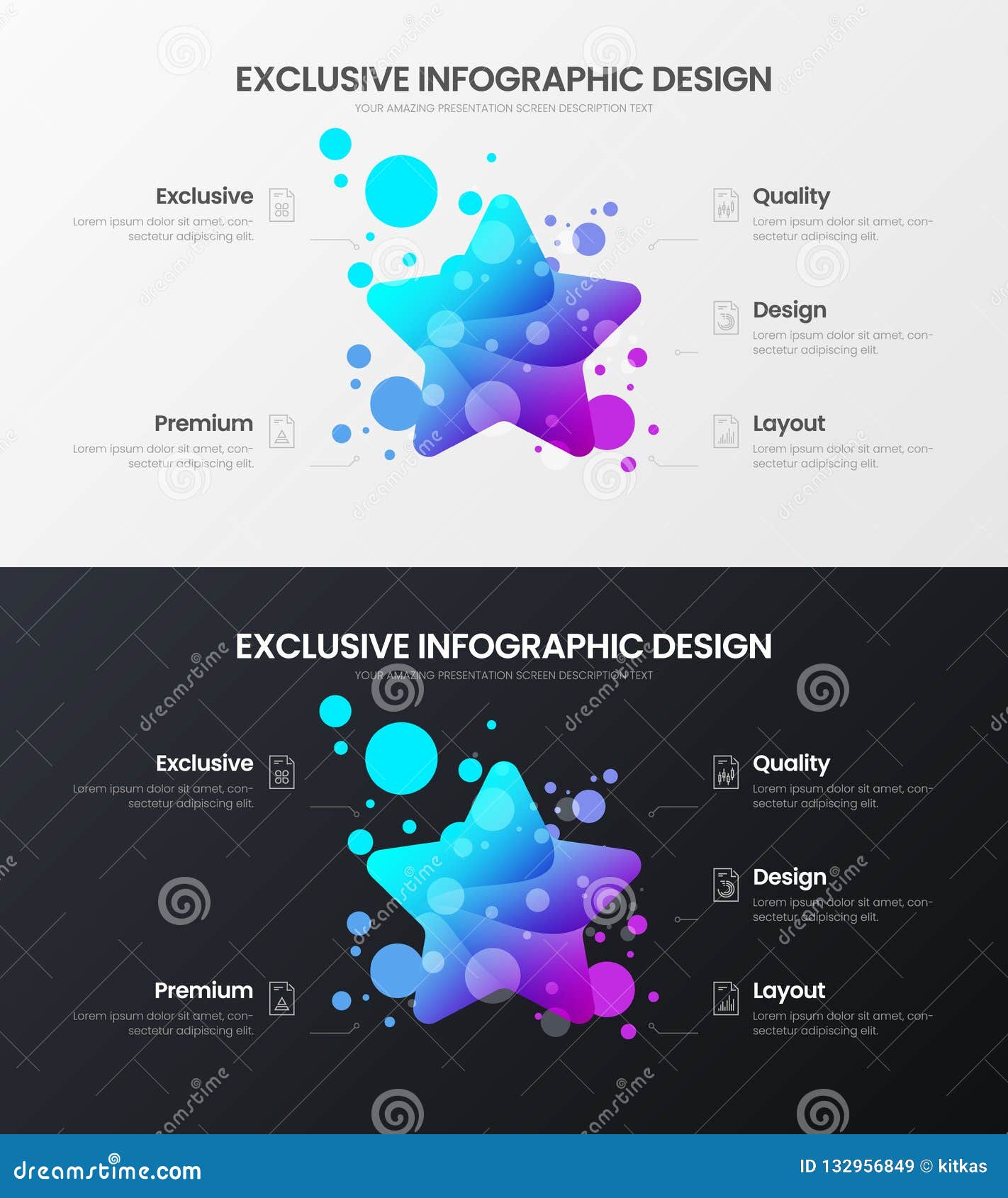5 Option Star Marketing Analytics Vector Illustration Template ...
