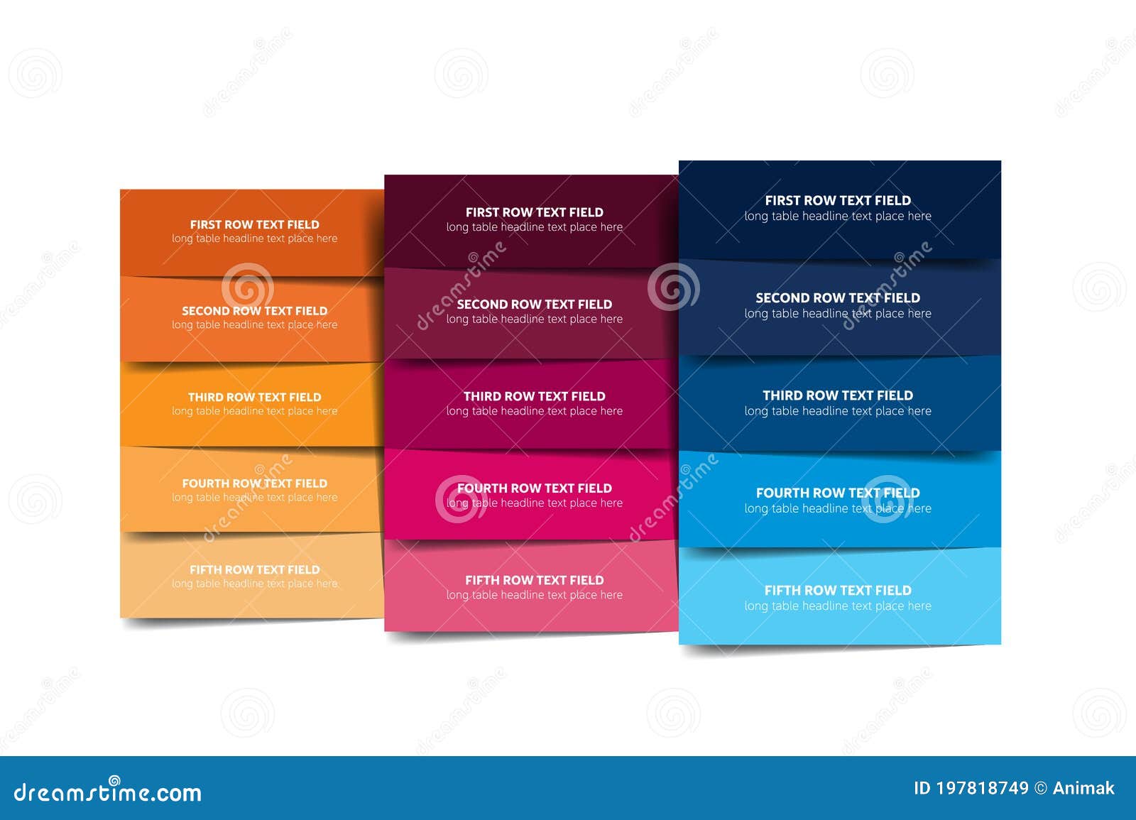 Option Template, Table, Schedule, Banner. Step by Step Infographic ...