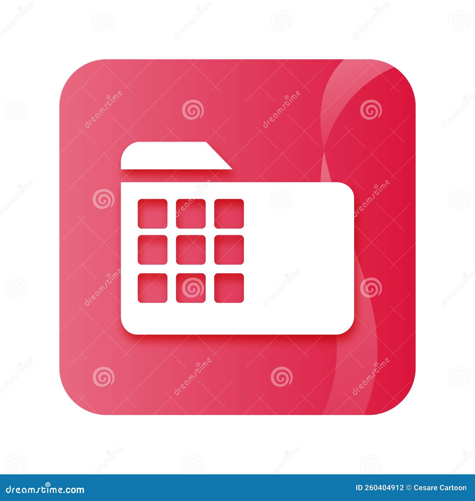 Cartoon button folder stock vector. Illustration of flat - 260404912