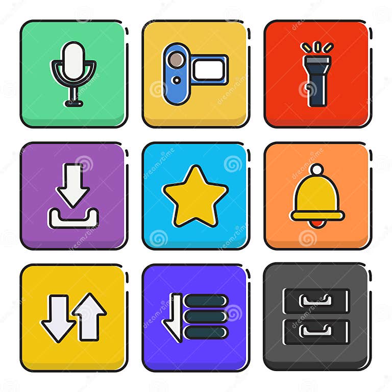 Optional Mobile Apps Icon Set Stock Vector - Illustration of vector ...