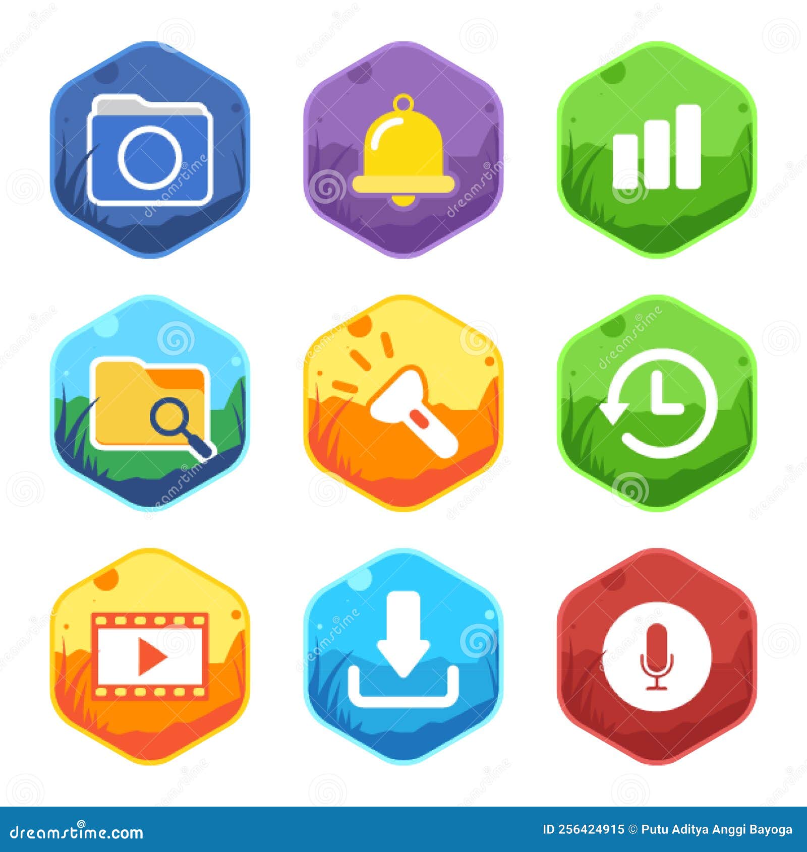 Optional icon set stock vector. Illustration of alarm - 256424915