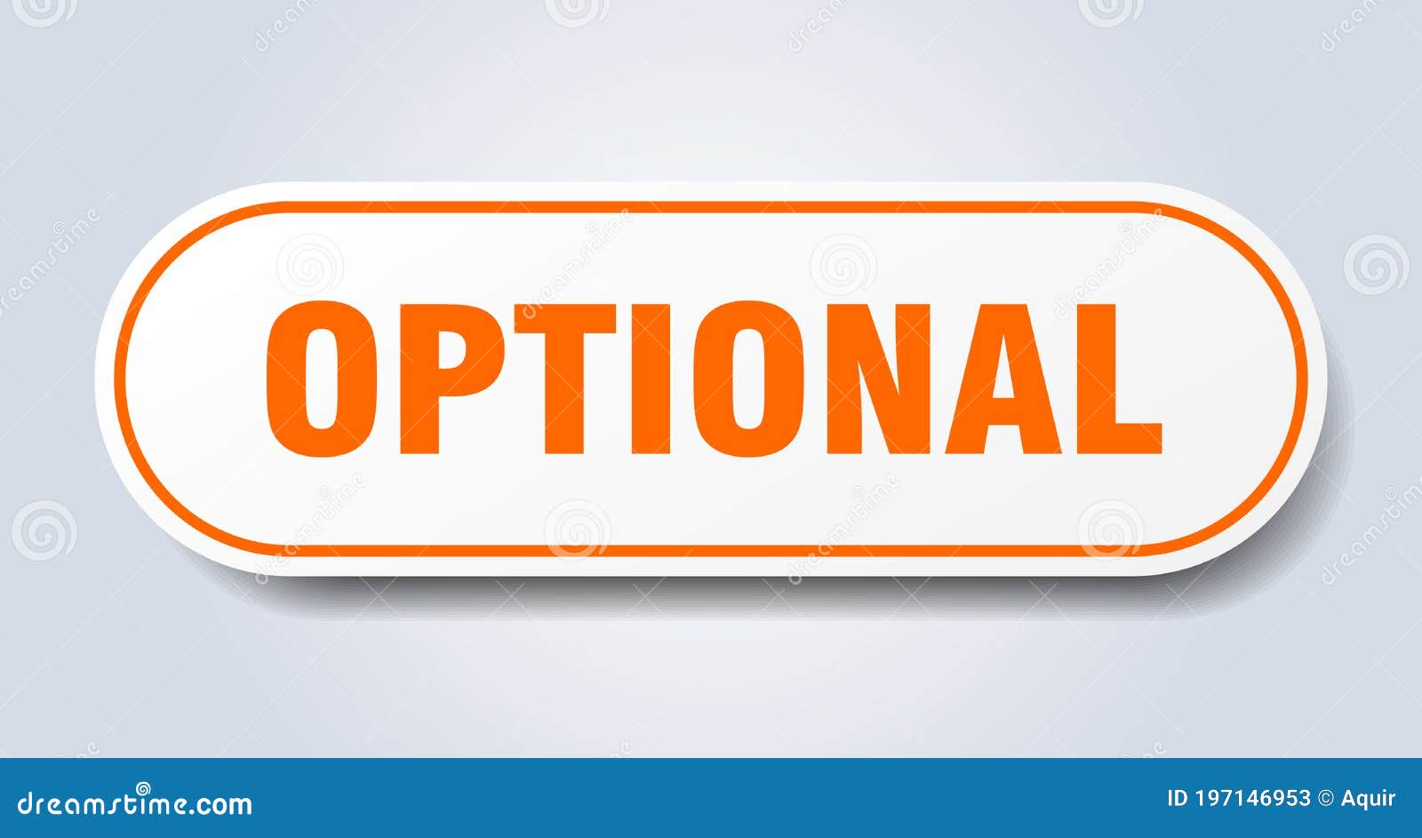 Optional Sign. Rounded Isolated Button. White Sticker Stock Vector ...