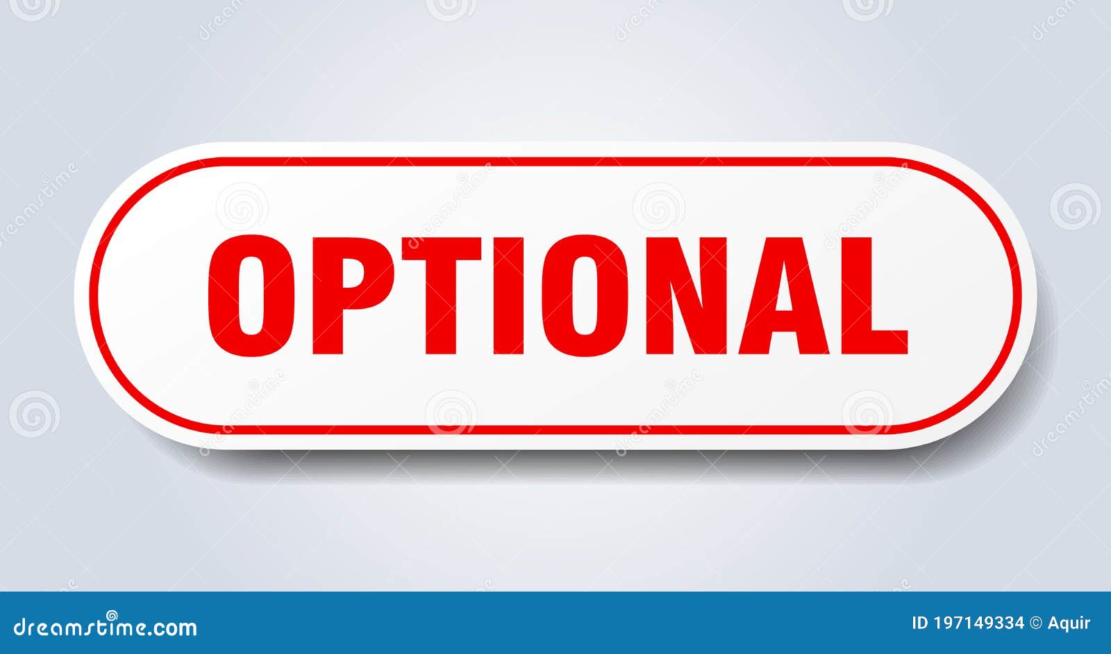 Optional Sign. Rounded Isolated Button. White Sticker Stock Vector ...