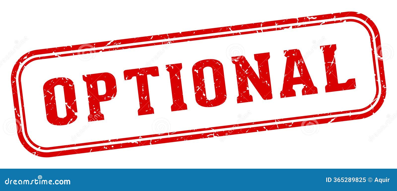 Optional Stamp. Optional Rectangular Stamp On White Background Cartoon ...