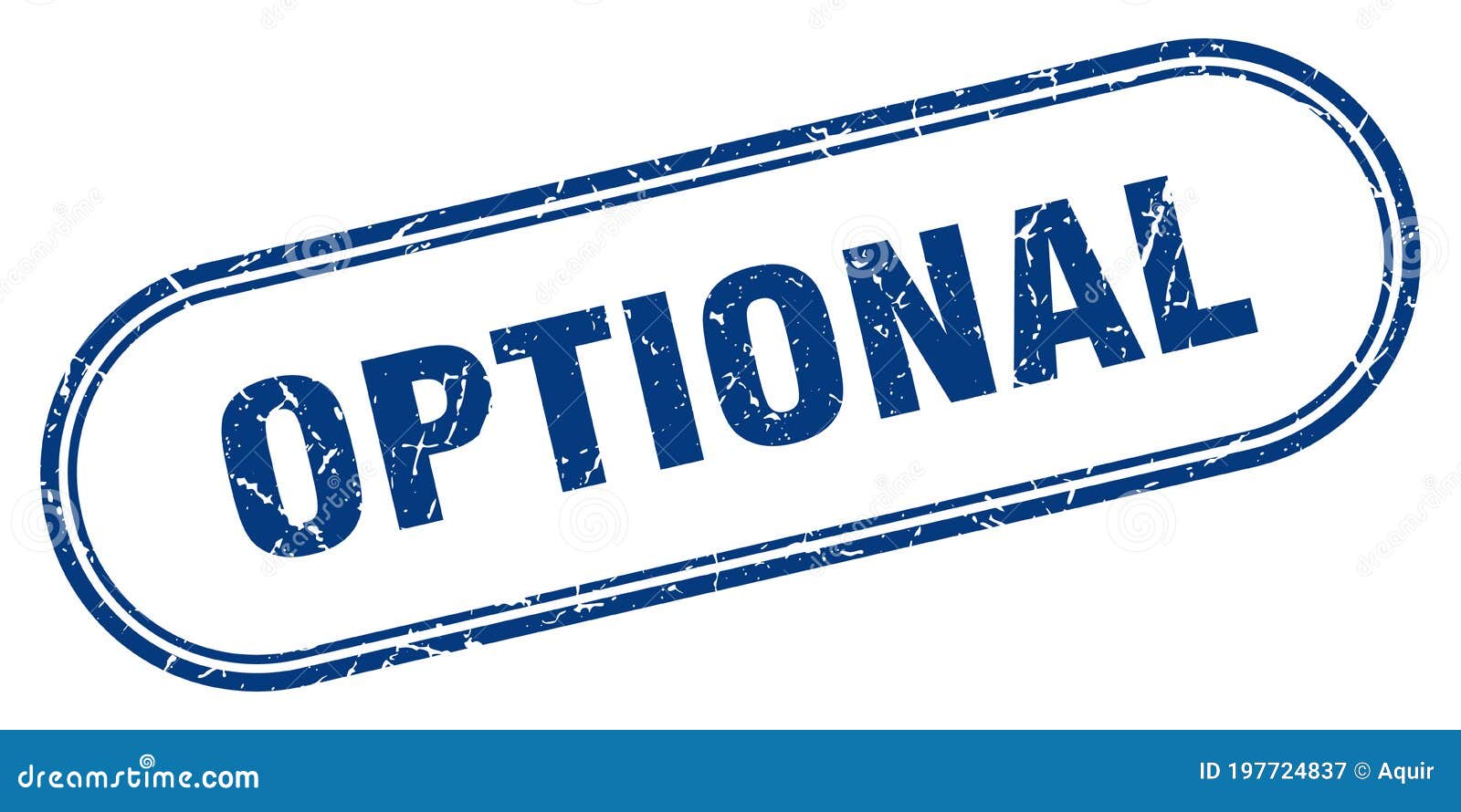 Optional Stamp. Optional Rectangular Stamp On White Background Cartoon ...