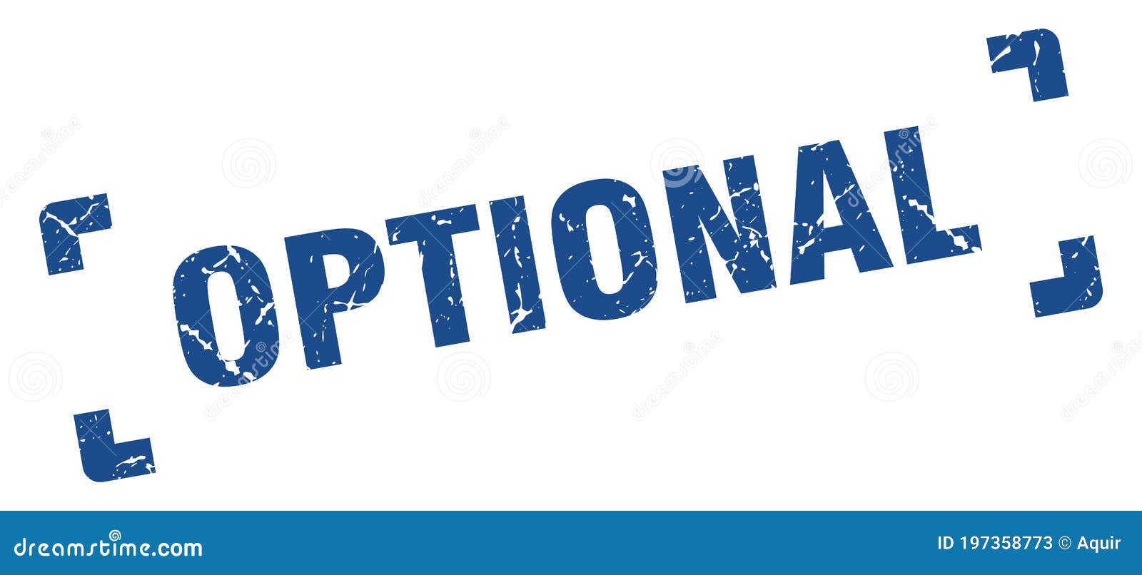 Optional Stamp. Square Grunge Sign Isolated on White Background Stock ...