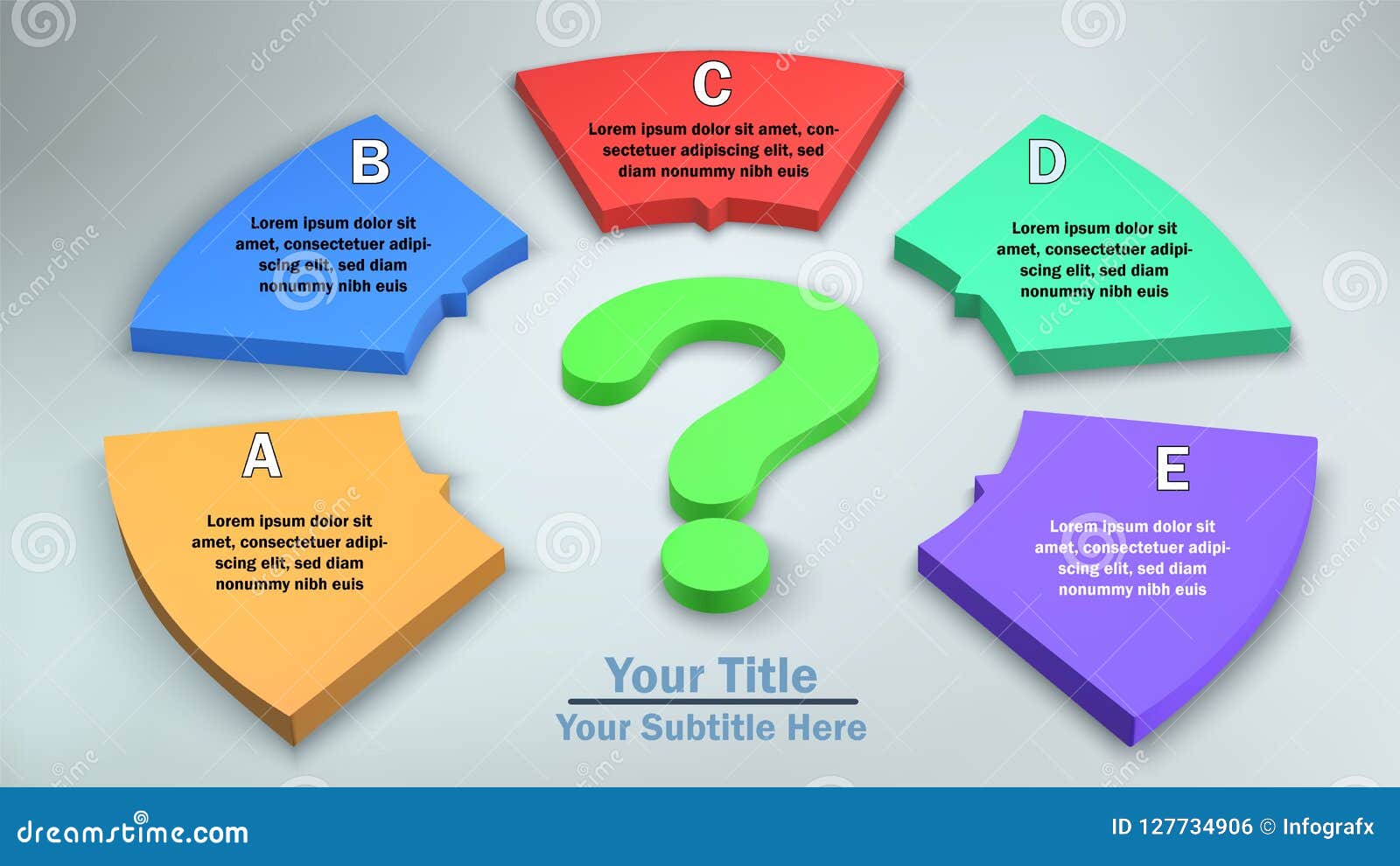 5 Options Infographic Avec Le Point D'interrogation Illustration de ...