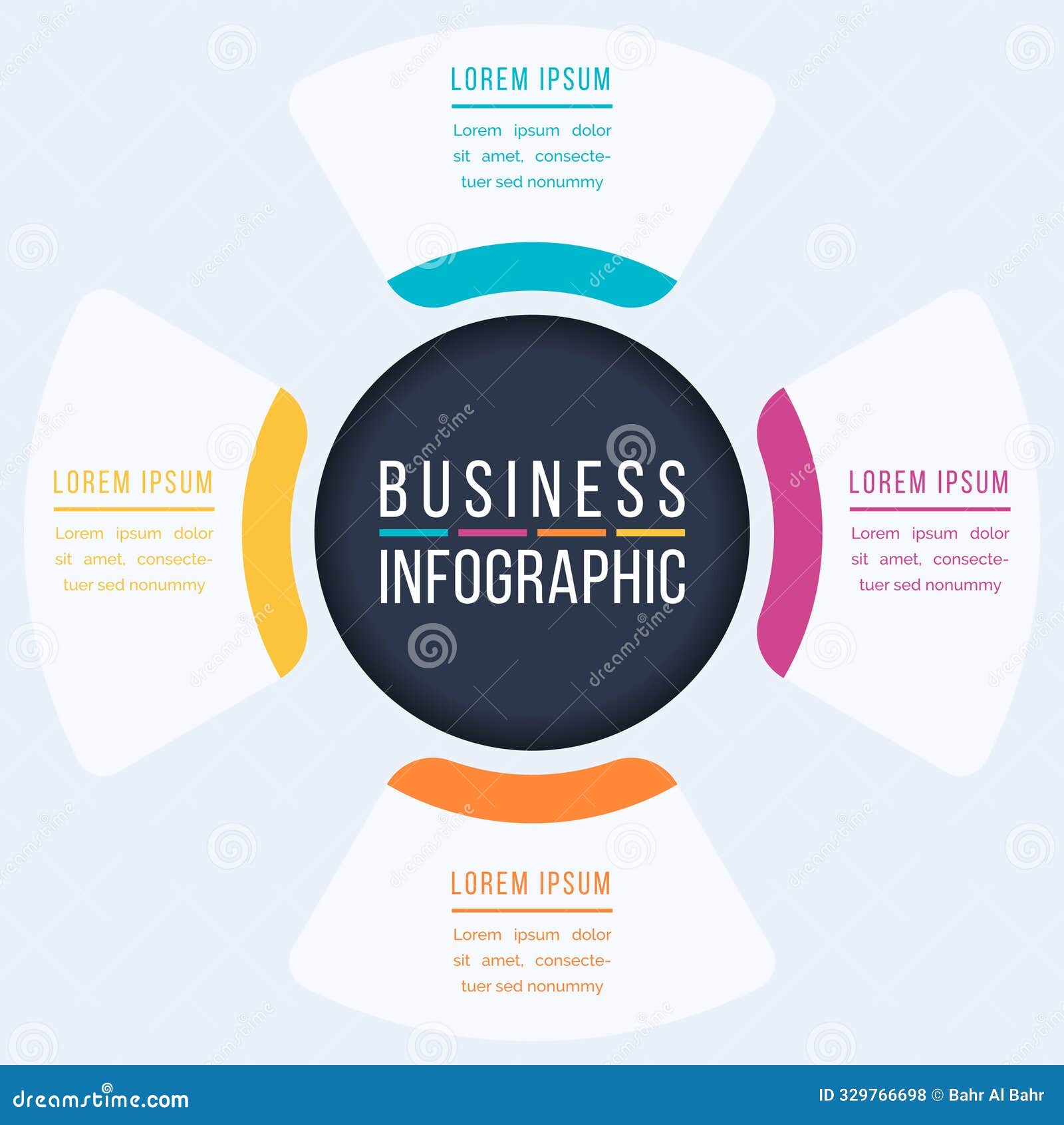 4 Options Infographic Circle Design 4 Steps, Objects, Elements or ...