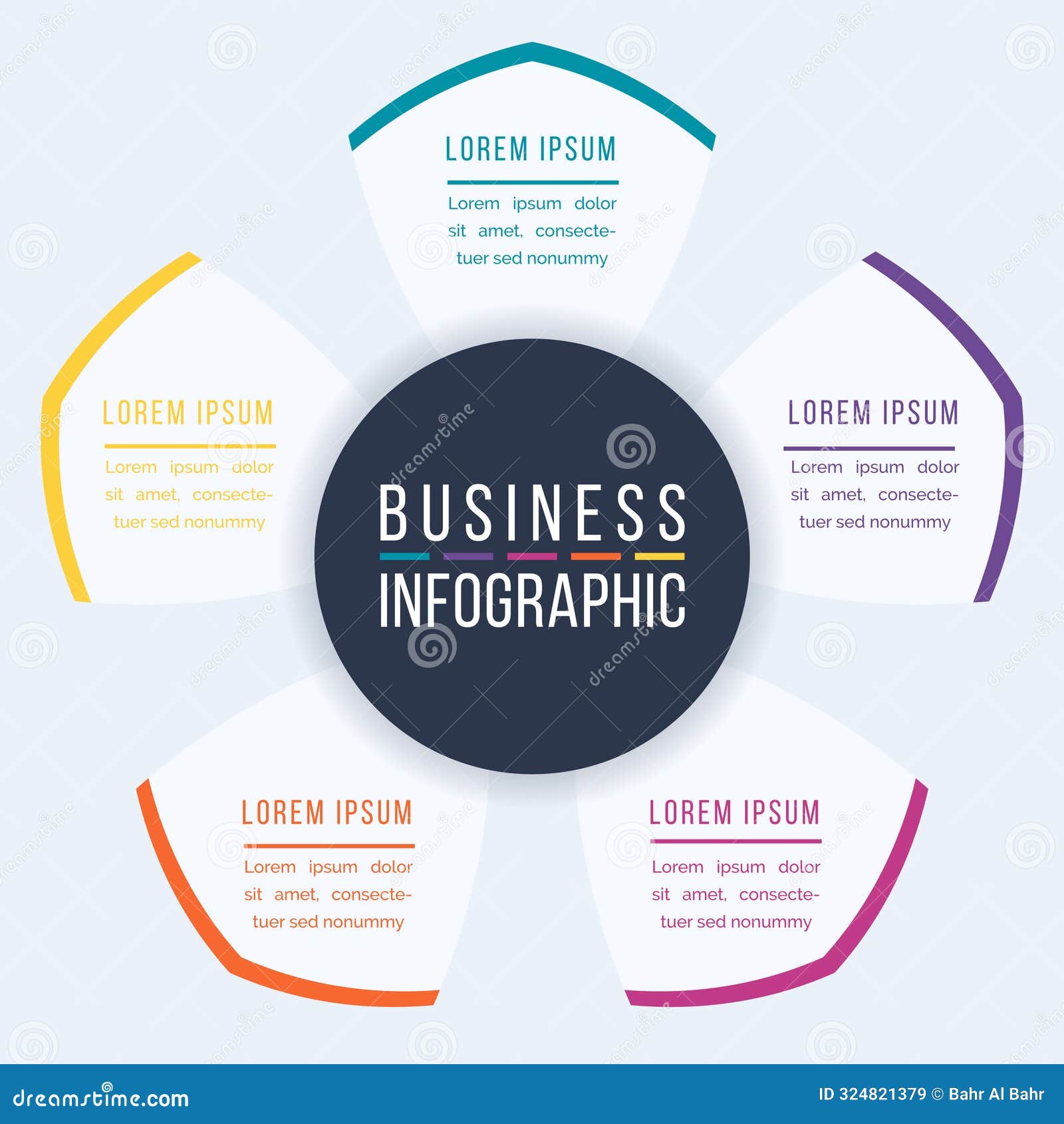 5 Options Infographic Circle Design 5 Steps, Objects, Elements or ...
