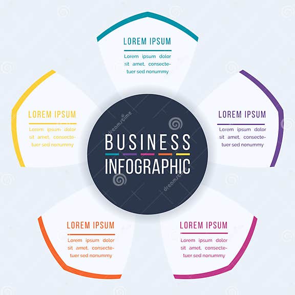 5 Options Infographic Circle Design 5 Steps, Objects, Elements or ...