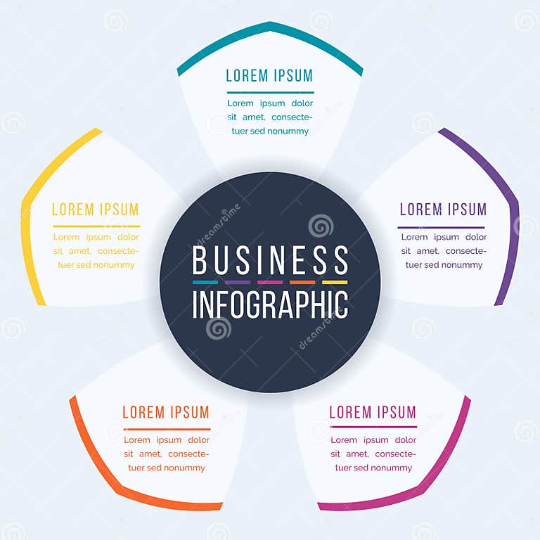 5 Options Infographic Circle Design 5 Steps, Objects, Elements or ...