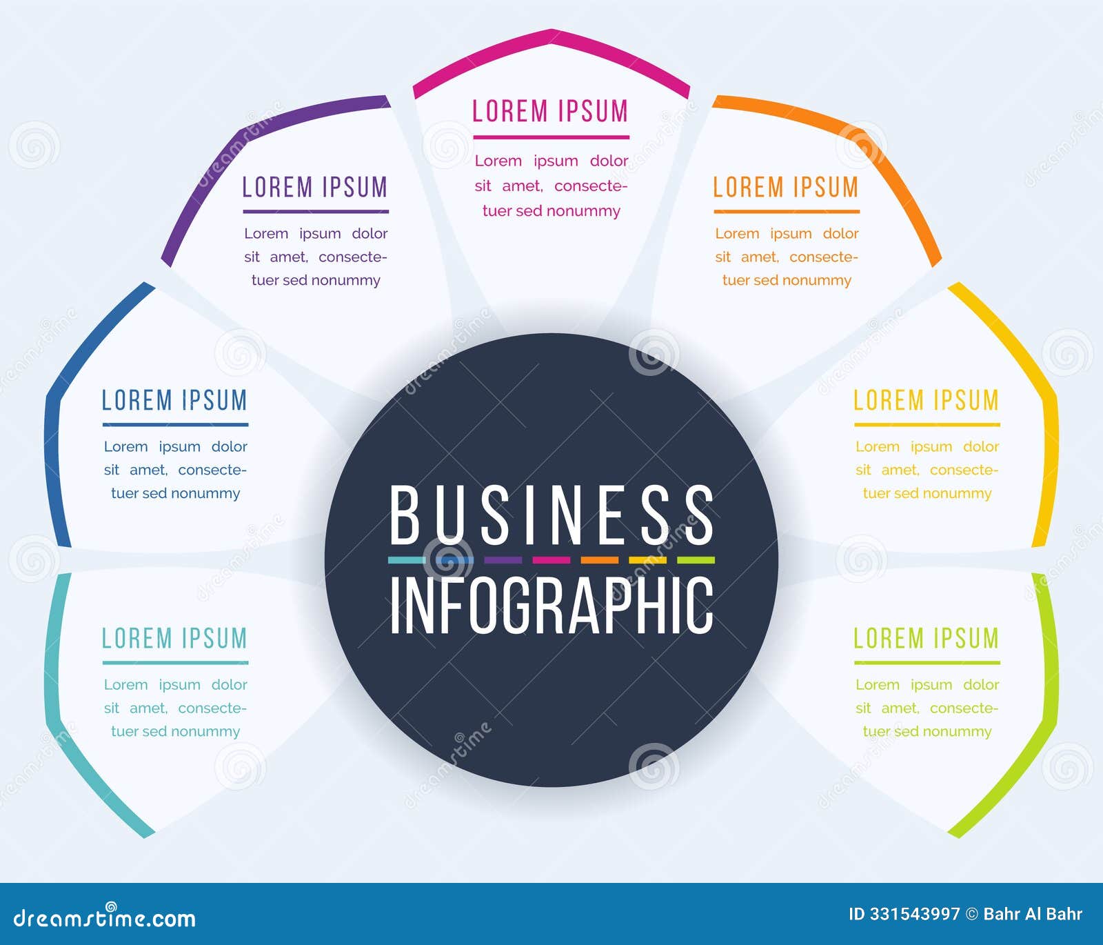 7 Options Infographic Circle Design 7 Steps, Objects, Elements or ...