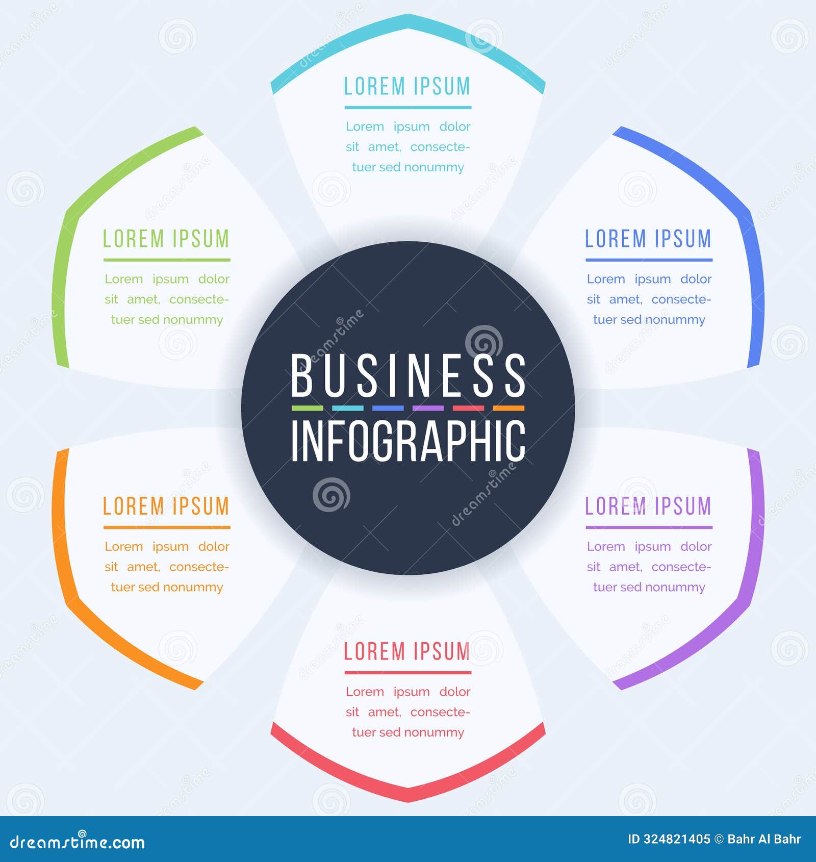 6 Options Infographic Circle Design 6 Steps, Objects, Elements or ...