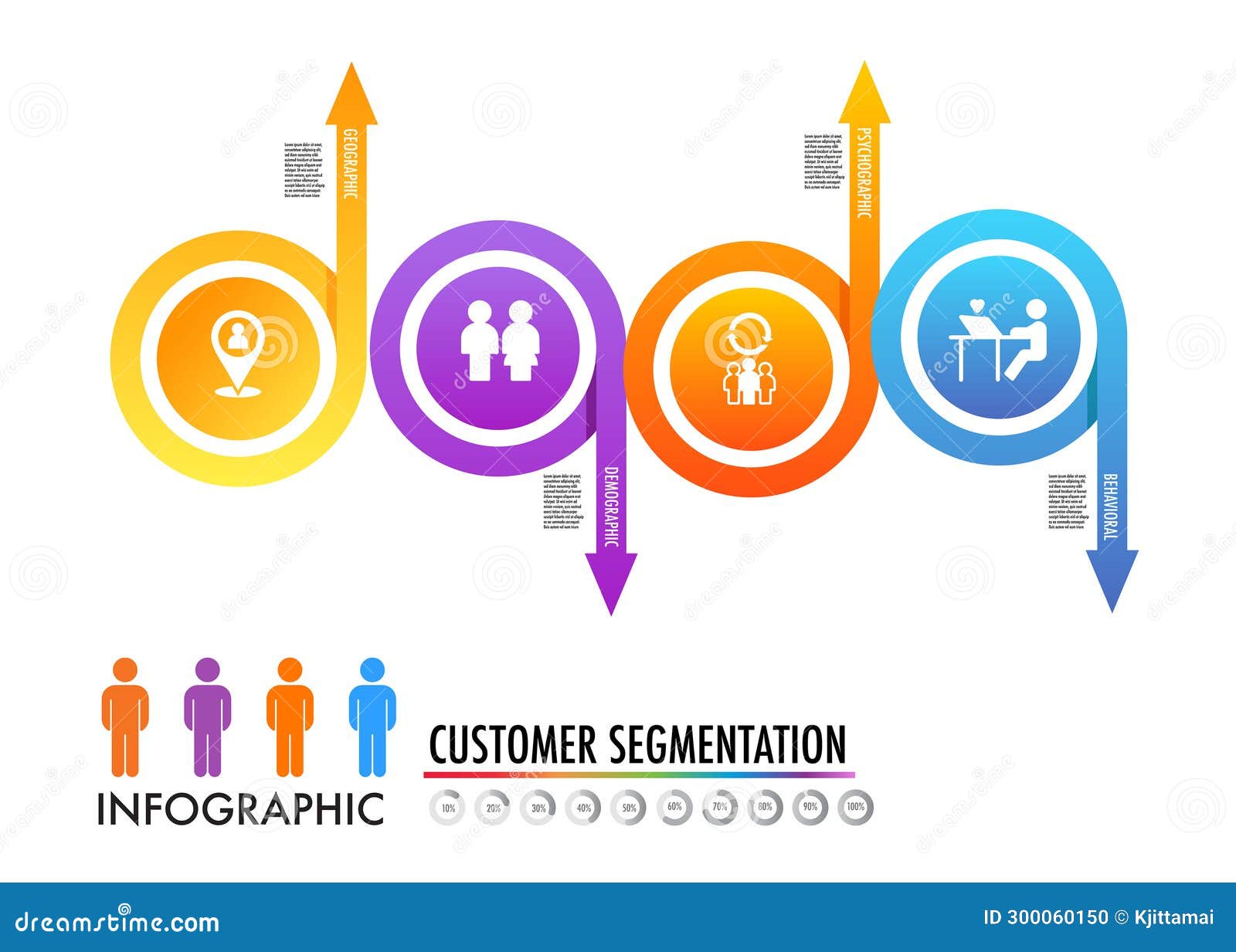 4 Options Infographic Market Segmentation Stock Illustration ...