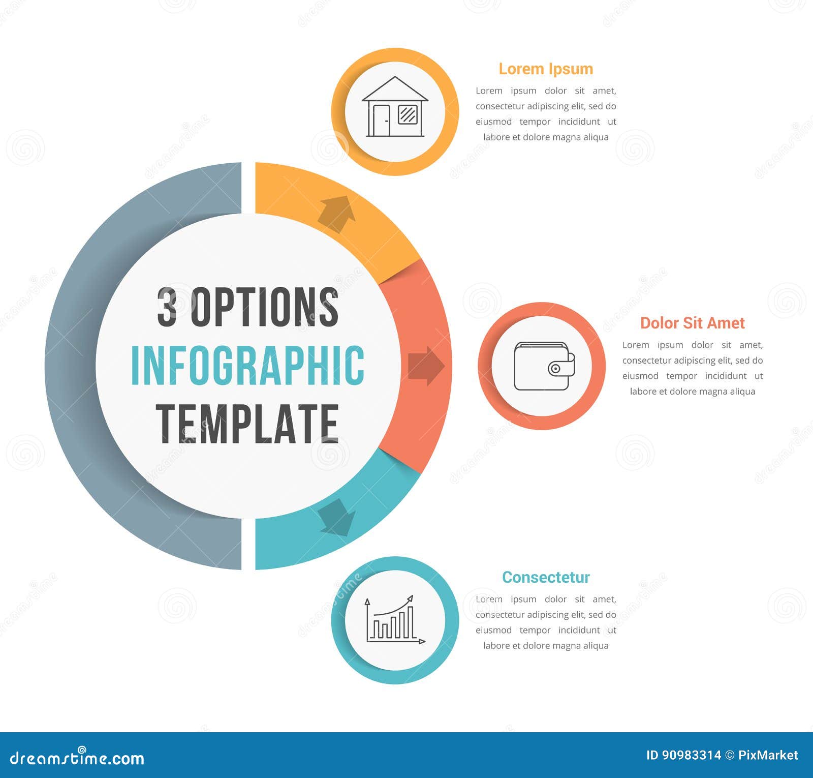 3 Options Infographic Template Stock Vector - Illustration of line ...