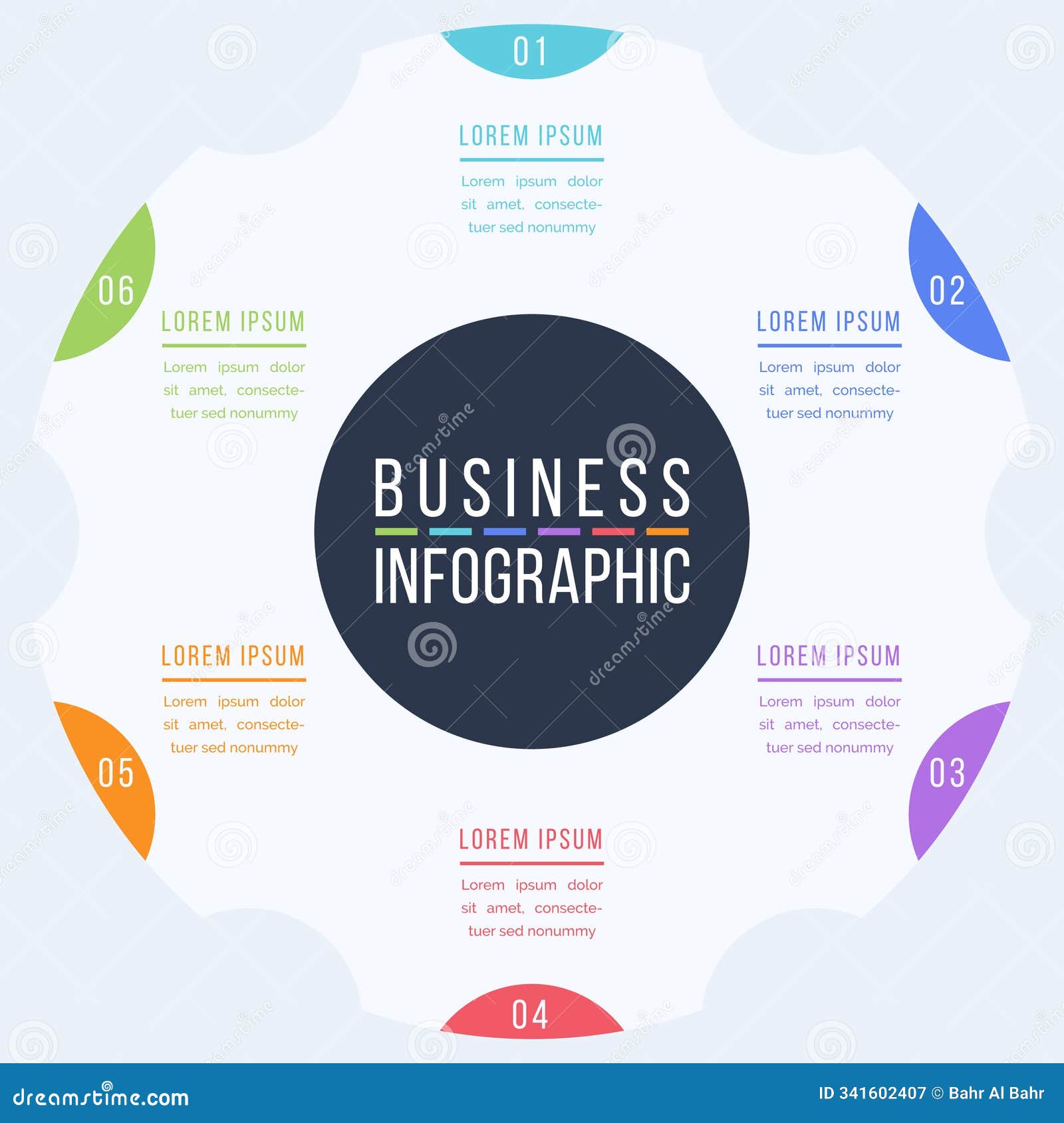 6 Options Infographic Template 6 Steps, Objects, Elements or Options ...