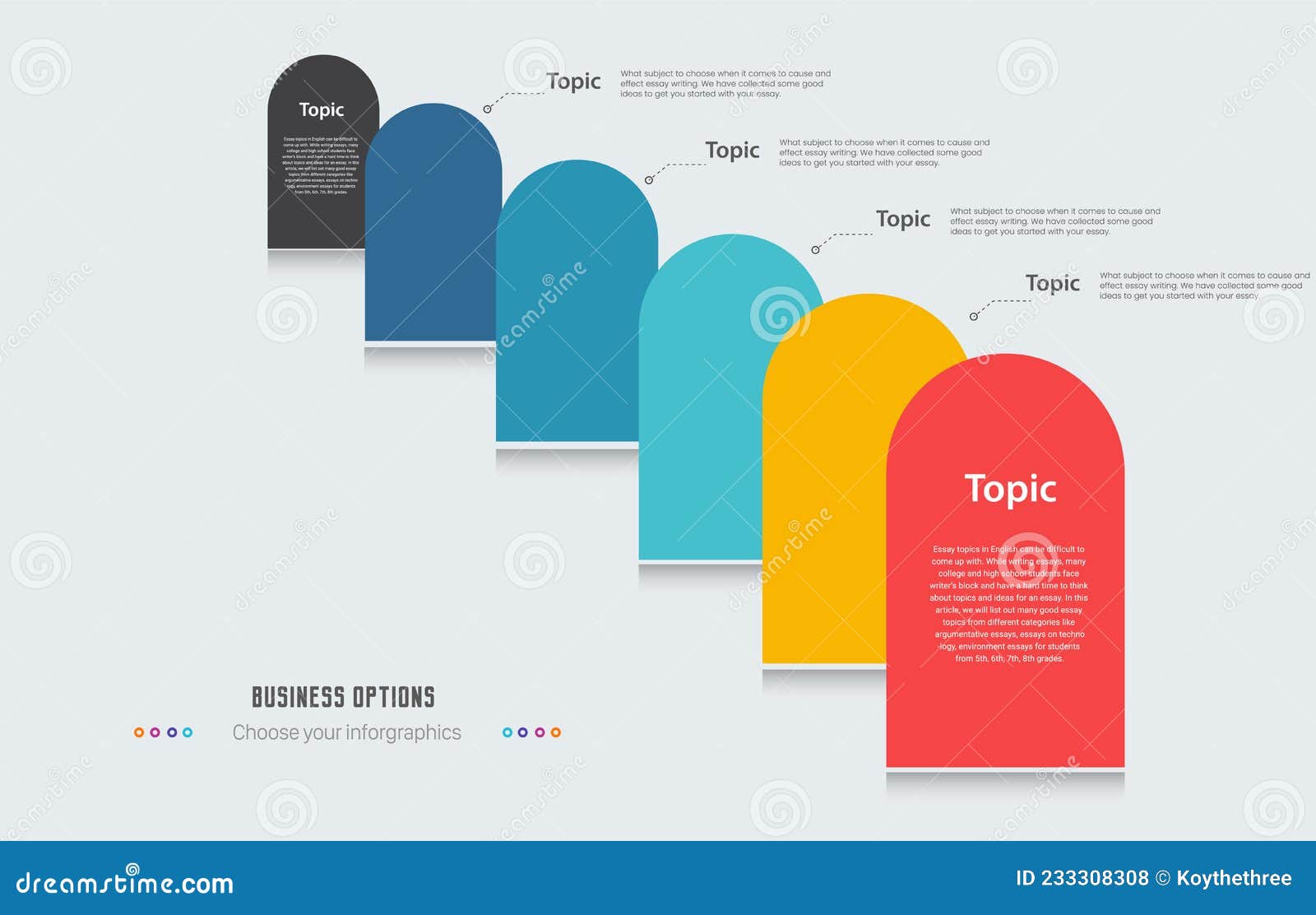 Infographic 6 Topic Steps Modern Timeline Diagram Calendar ...