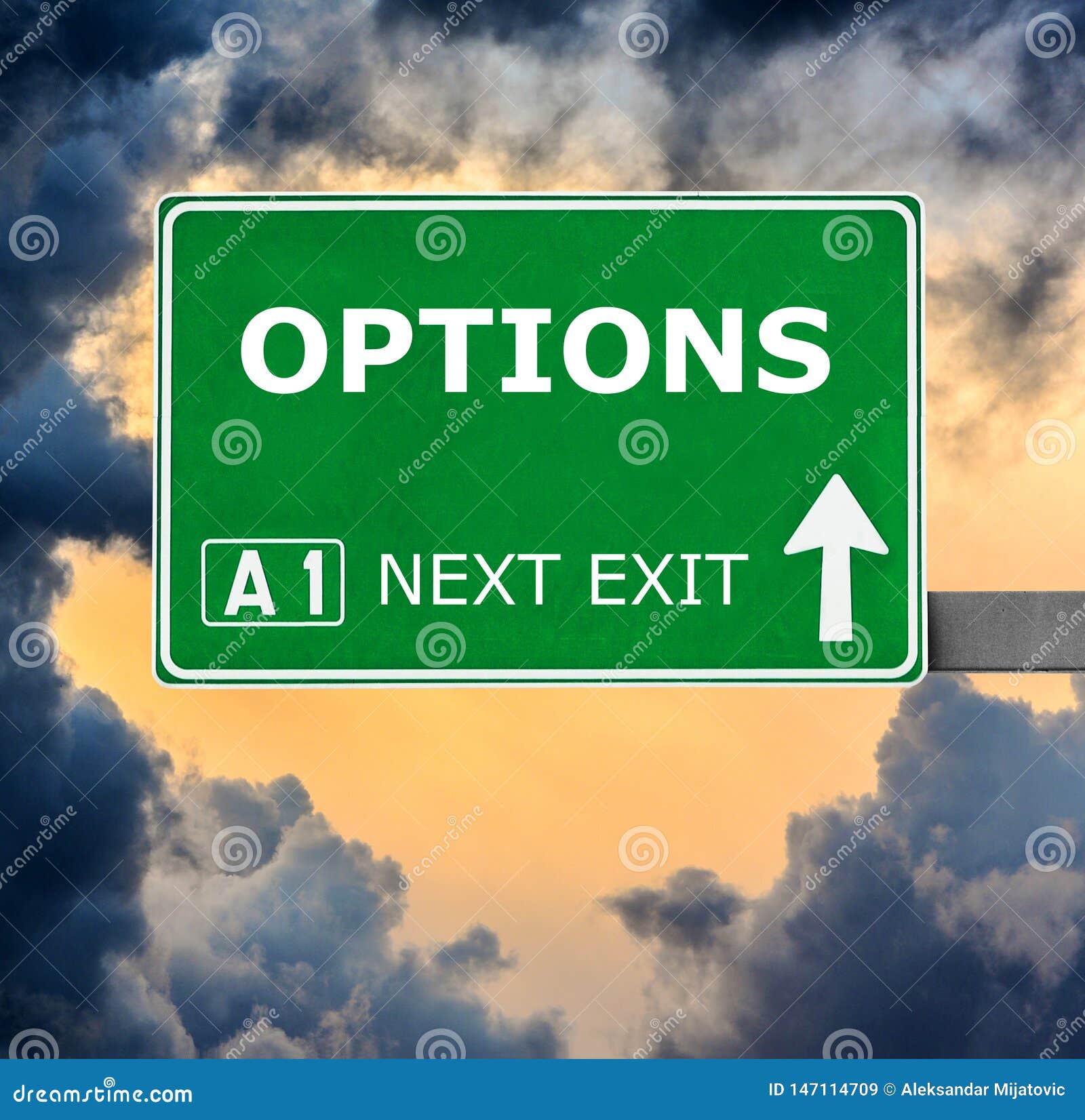 OPTIONS Road Sign Against Clear Blue Sky Stock Image - Image of concept ...