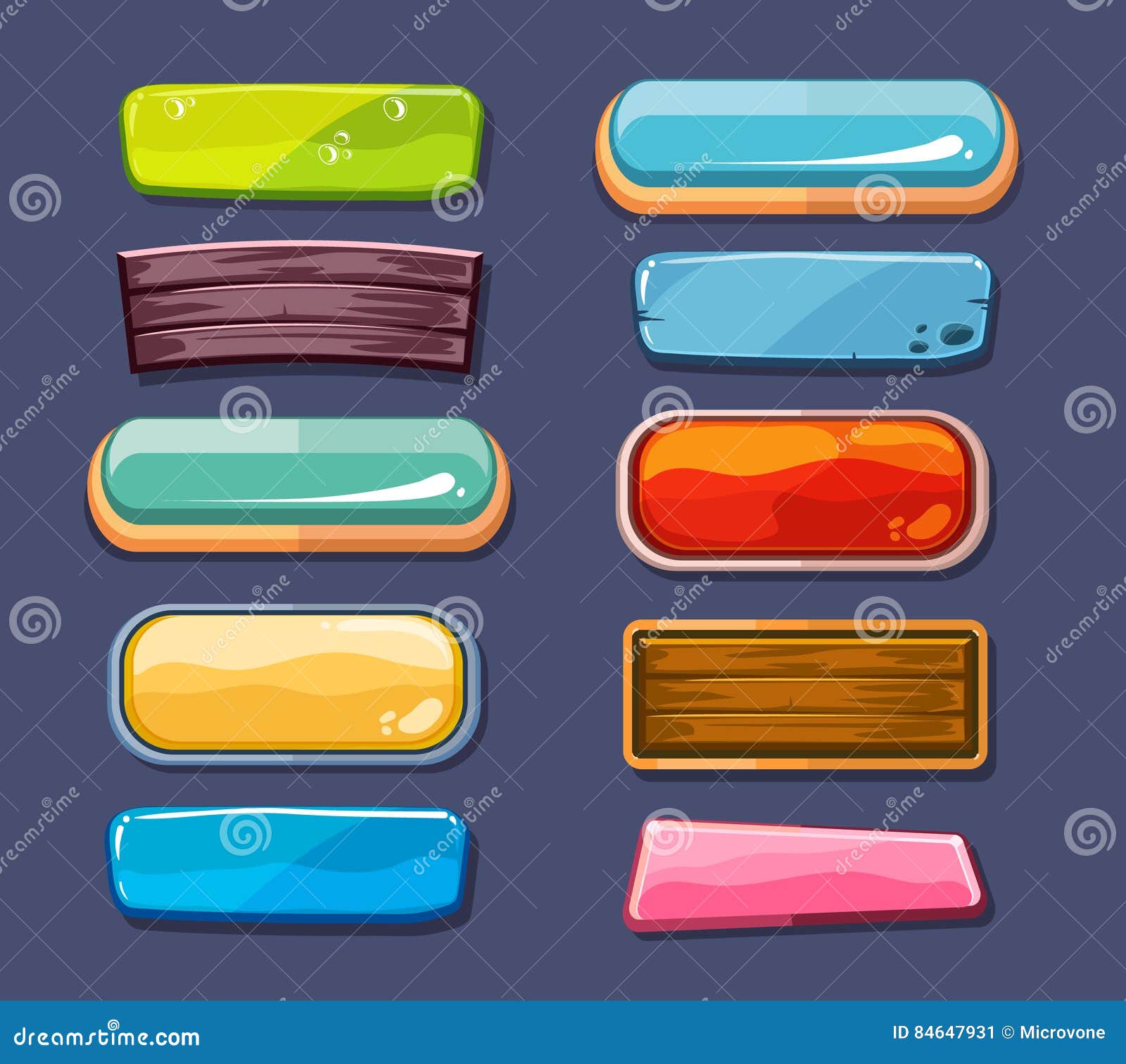 Options Selection Windows, Panel Settings Vector Set for Computer Games ...