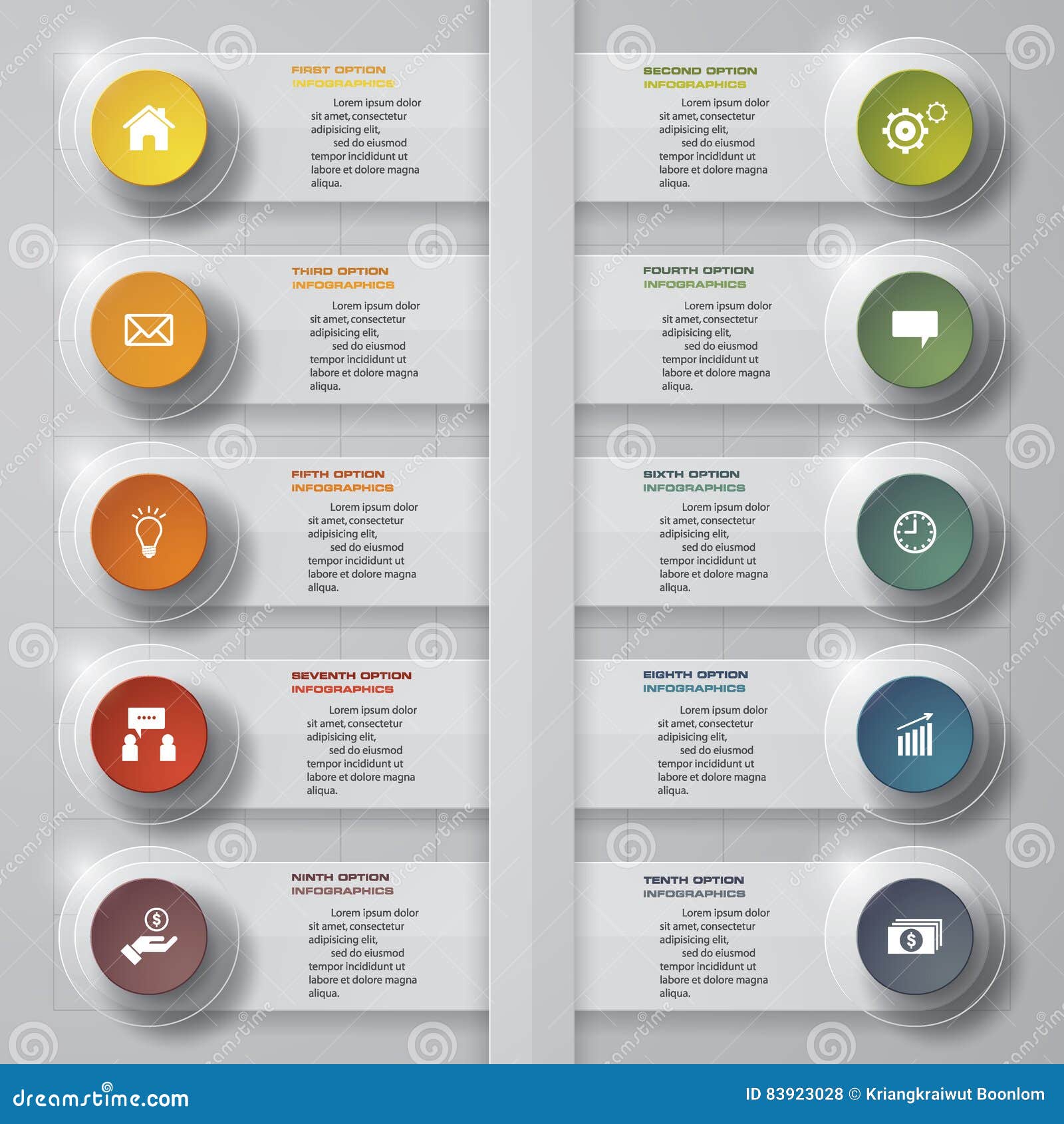 10 Options Timeline Use for Infographic. EPS10. Stock Vector ...