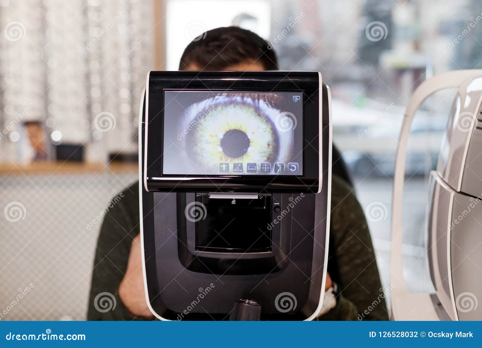 Optometric exam stock photo. Image of digital, laser - 126528032