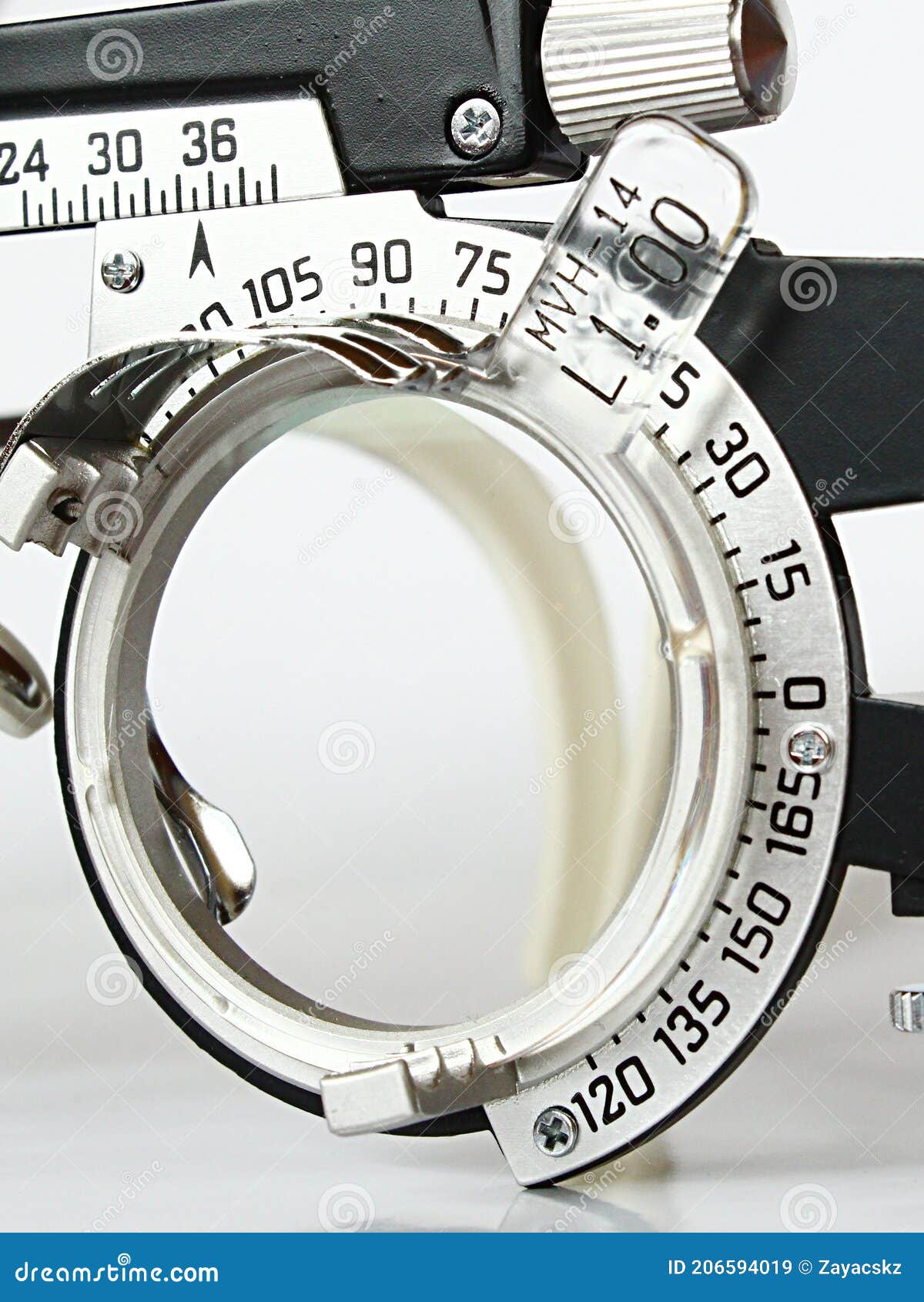 Optometric Trial Frame Detail of Left Eye with Inserted Progressive ...