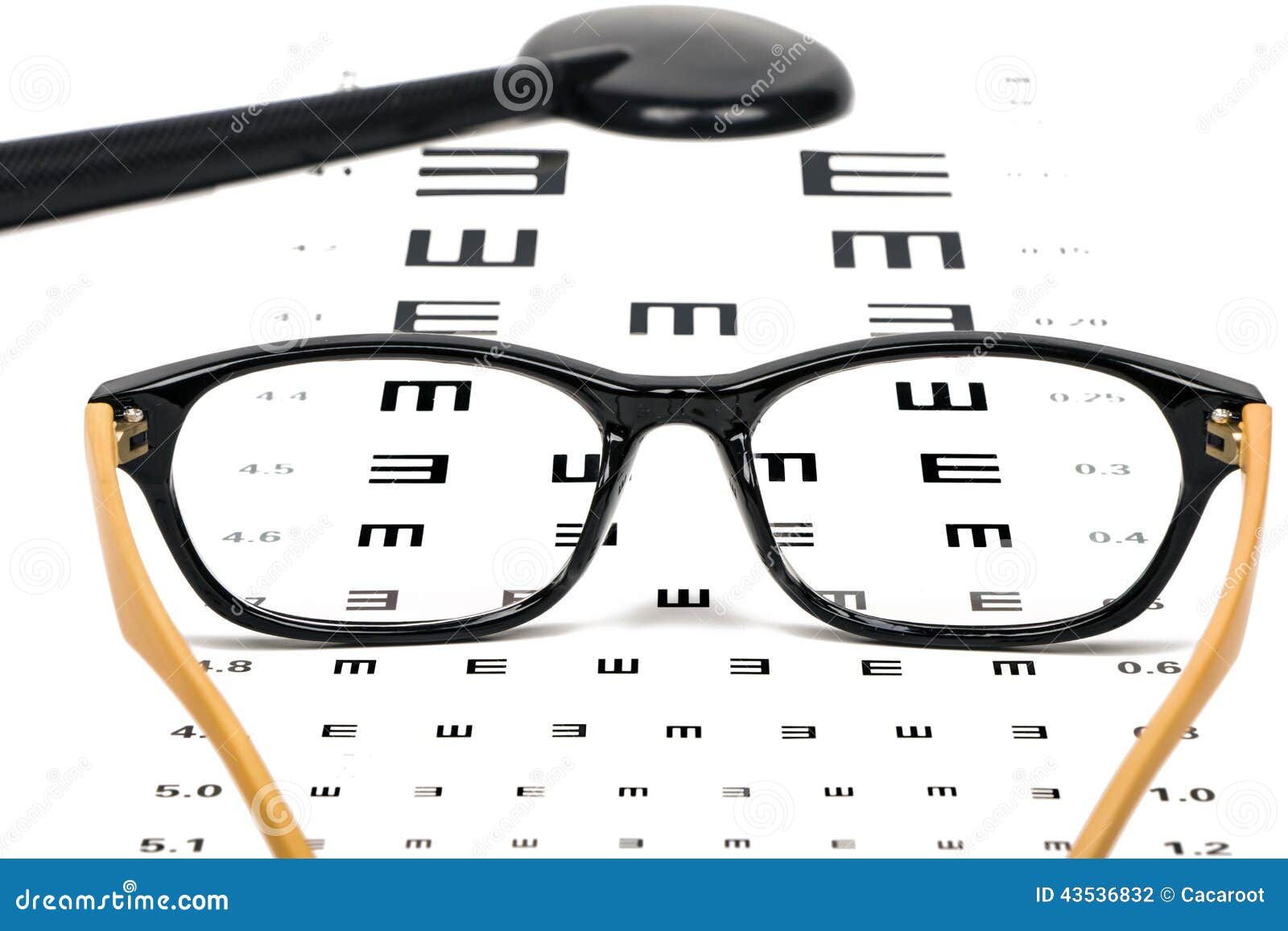Optometrist Chart and Glasses Stock Photo - Image of alphabet, focus ...