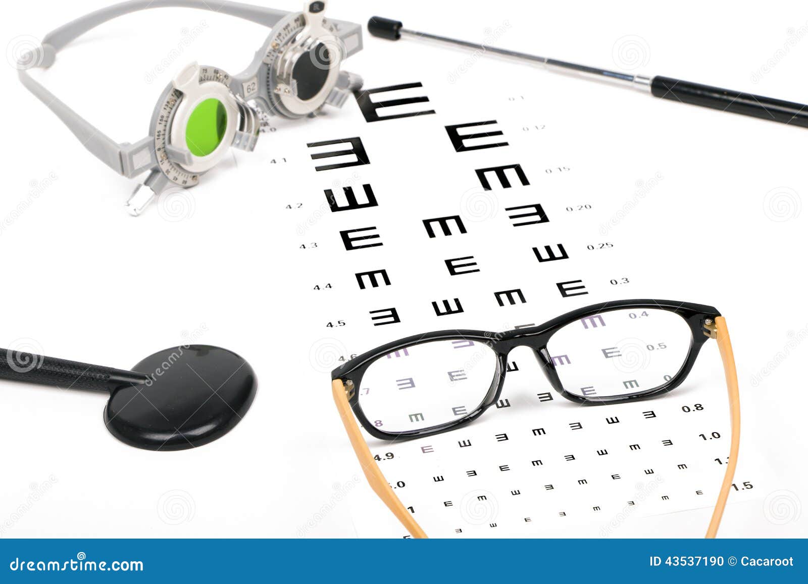 Optometrist Chart and Glasses Stock Photo - Image of sight, glasses ...