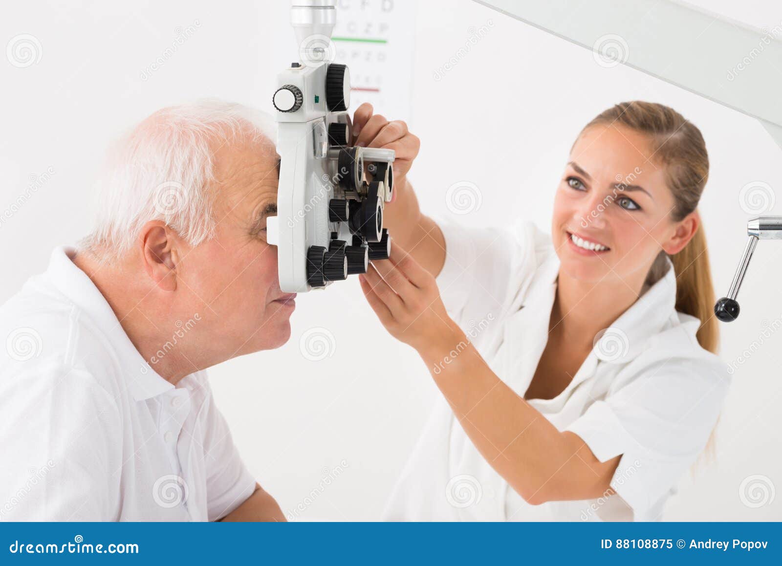 An Optometrist Doing Sight Testing for Patient Stock Image - Image of ...