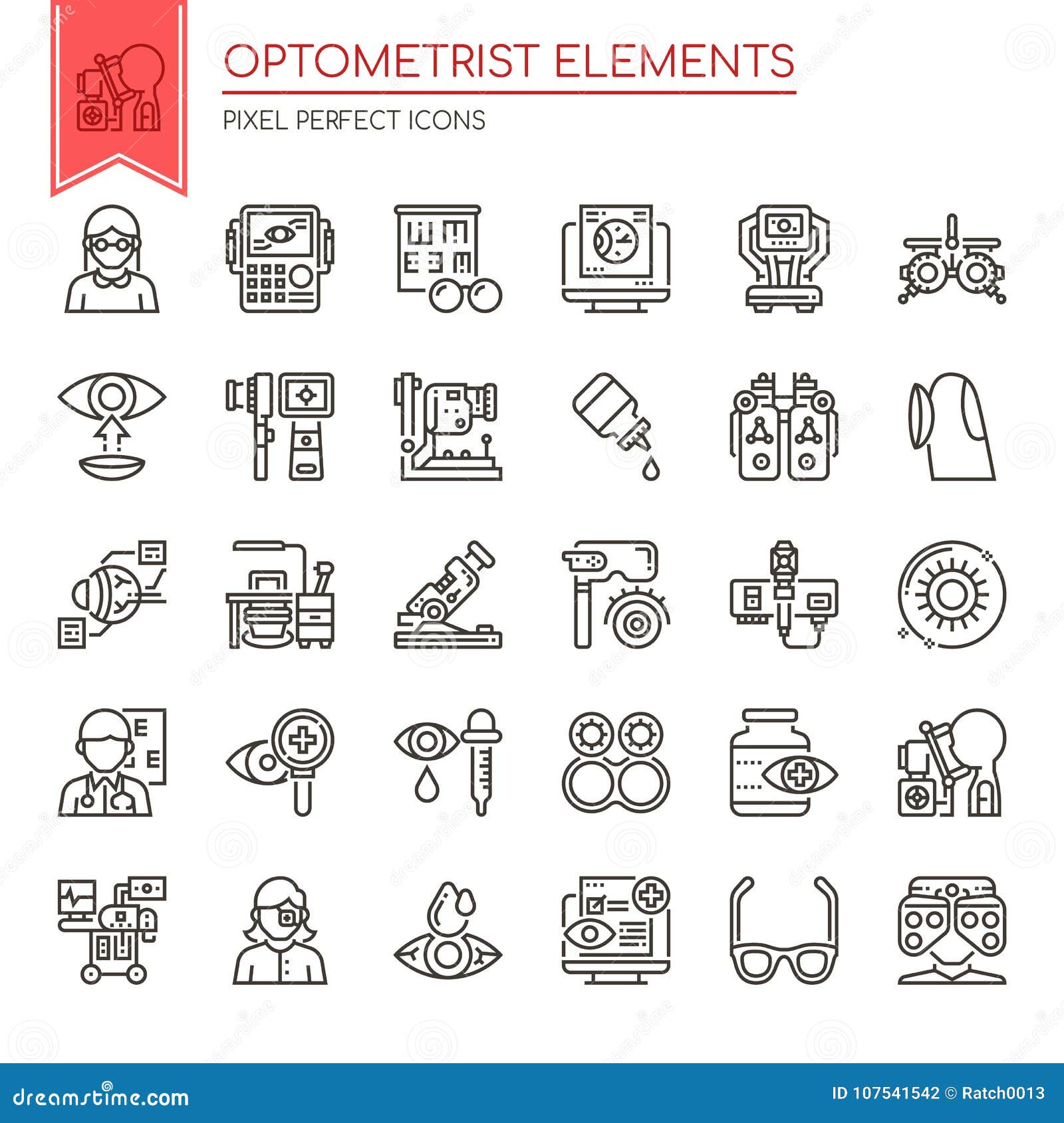 Optometrist Elements stock vector. Illustration of diagnostic - 107541542