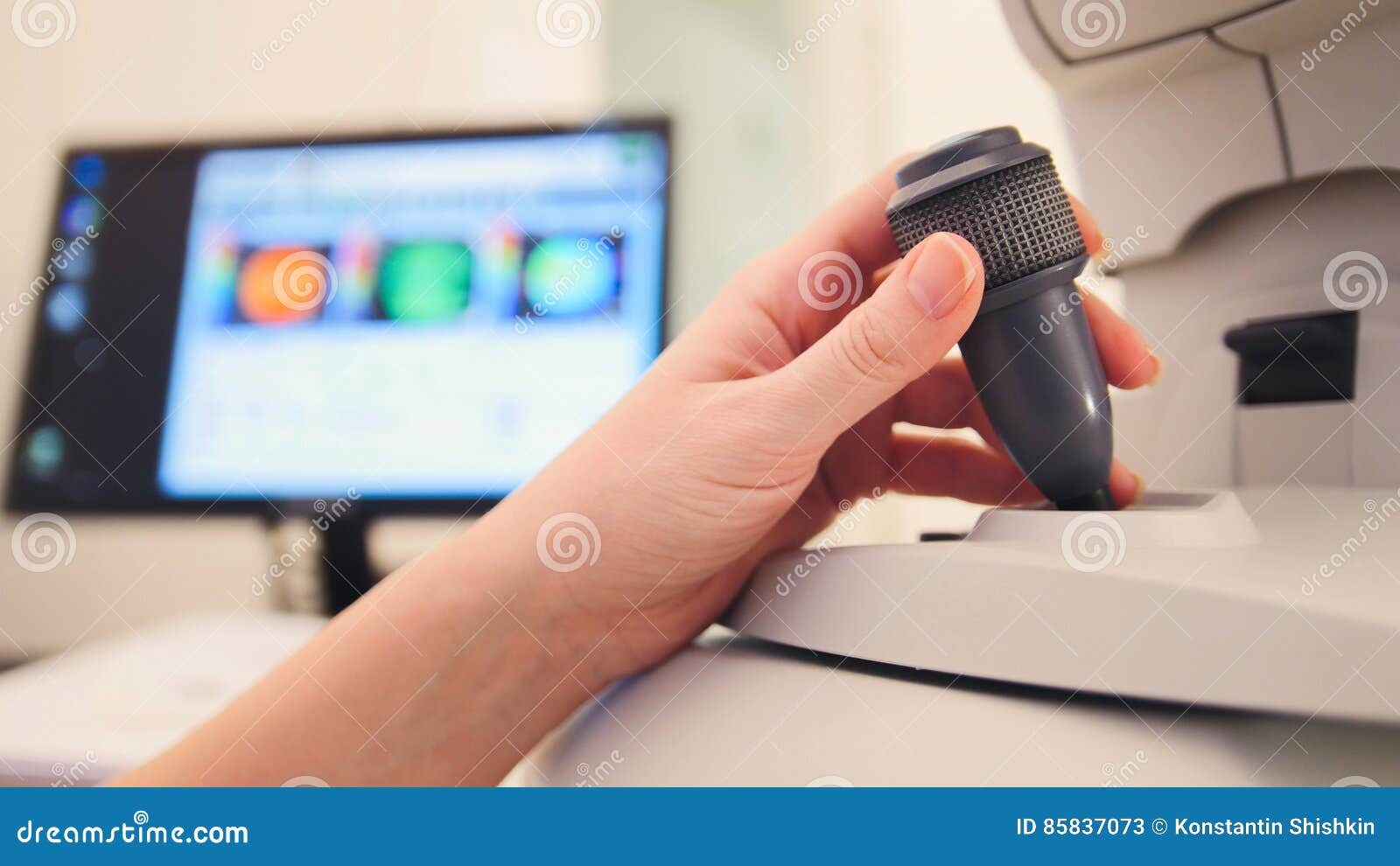 Optometrist Equipment Joystick - Generic Eye Scanner Machine Stock ...