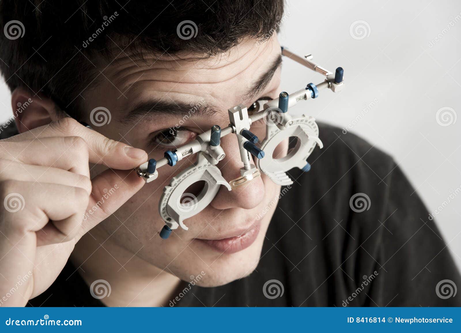 Optometrist exam stock photo. Image of examination, male - 8416814