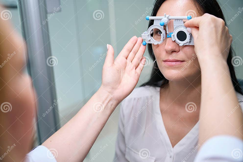 Ophthalmic Professional Performing Monocular Subjective Refraction on ...