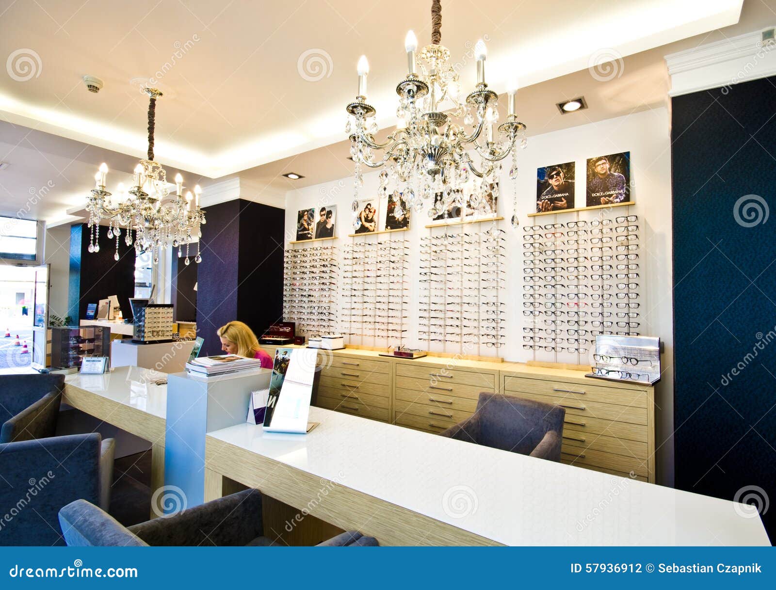 Optometrist in Optician Shop Editorial Photography - Image of rack ...