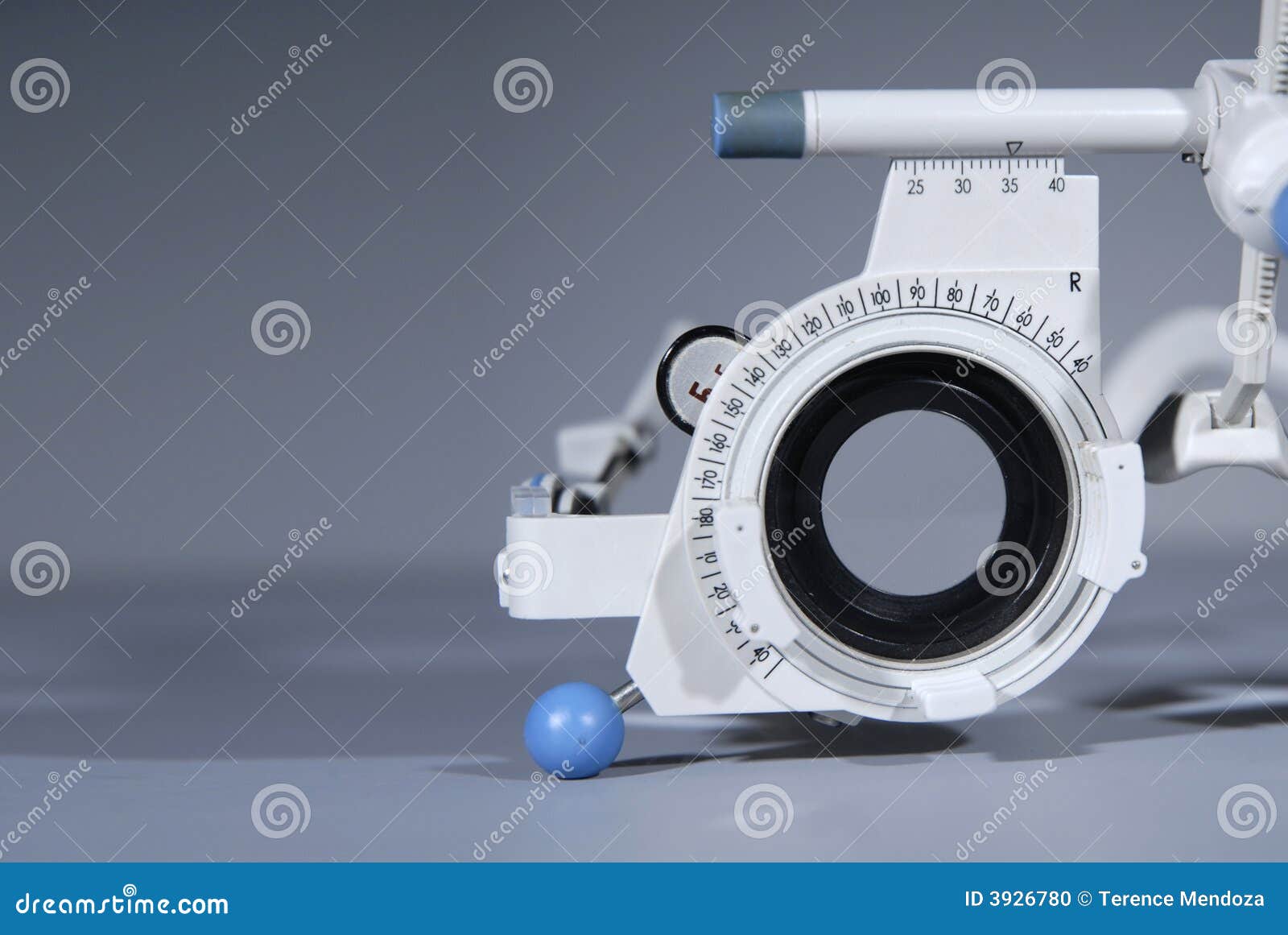 Optometric Trial Frame Detail Of Left Eye With Inserted Progressive ...