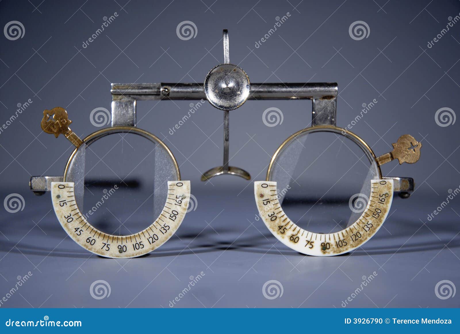 Optometric Trial Frame Detail Of Left Eye With Inserted Progressive ...