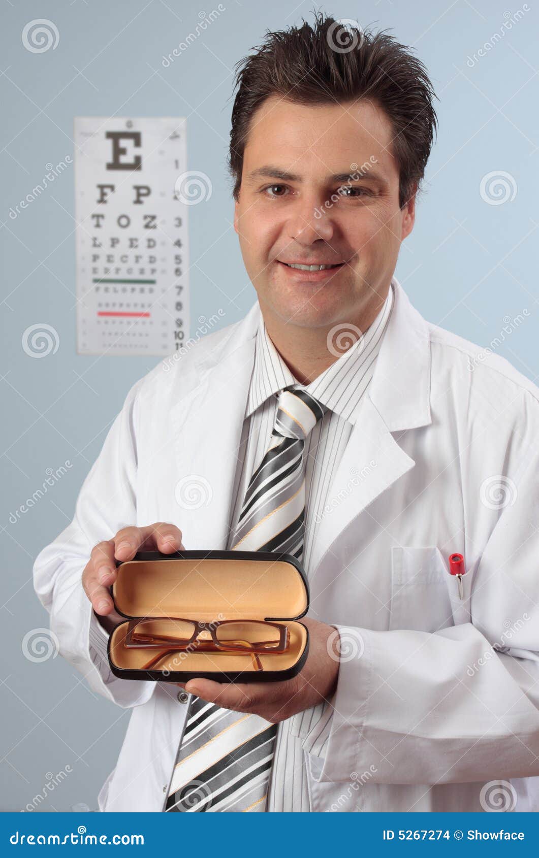Optometrist with Spectacles Stock Photo - Image of male, smiling: 5267274