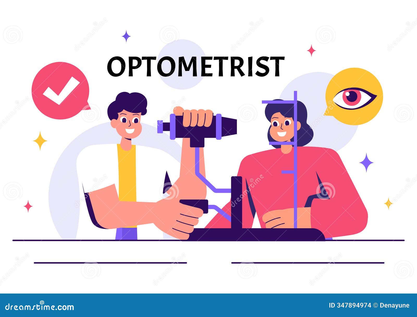 Optometrist Vector Icon On White Background. Flat Vector Optometrist ...