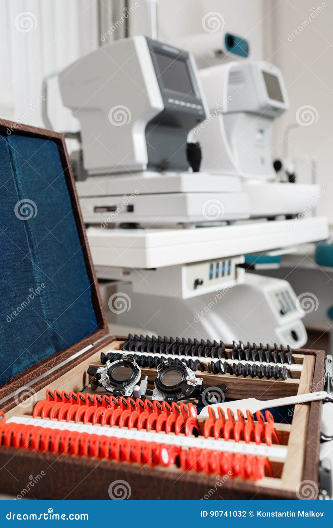 Optometry Concept. Test Glasses Phoropter with Lens Set for Eye Sight ...