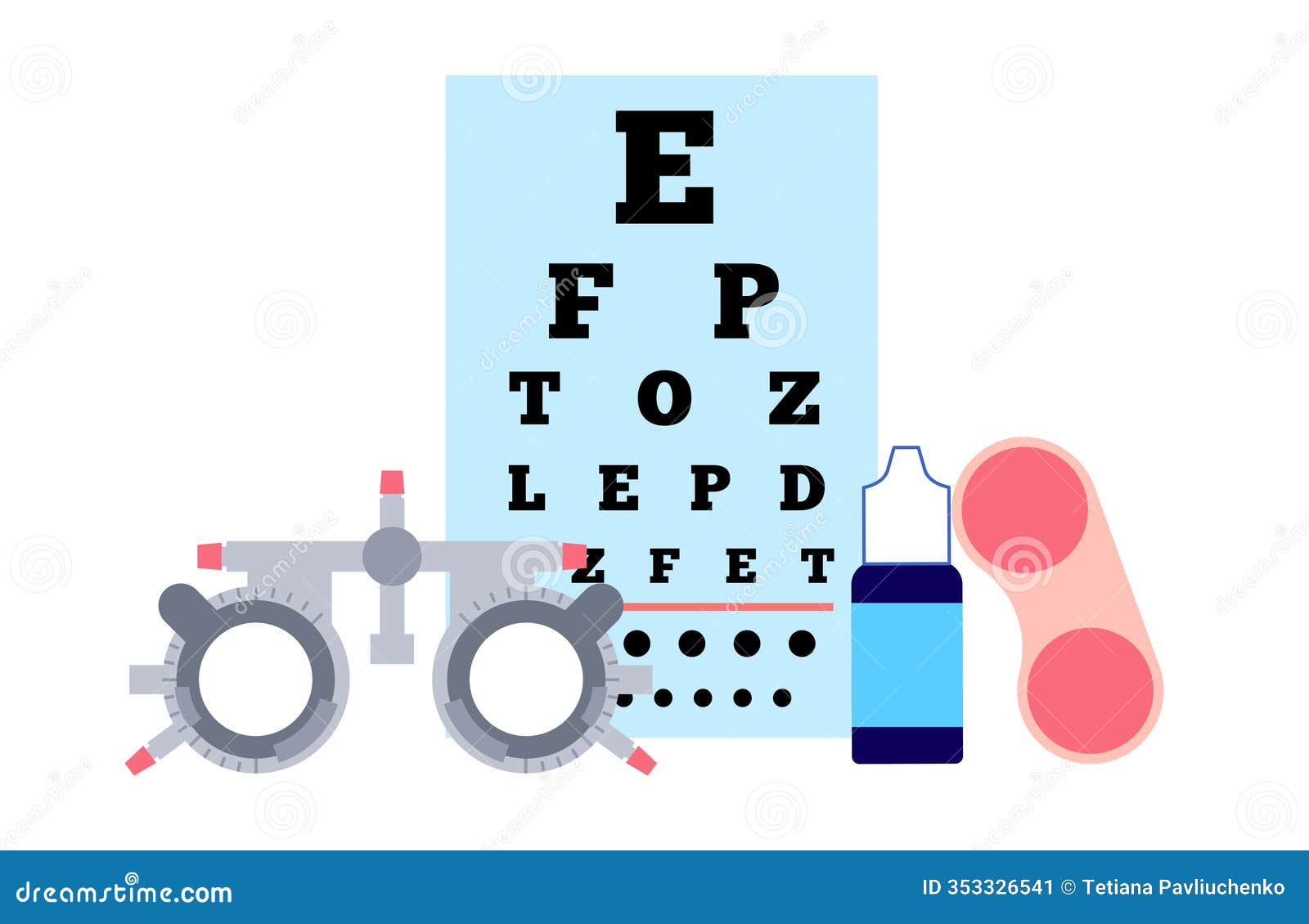 Optometry examining poster stock vector. Illustration of astigmatism ...
