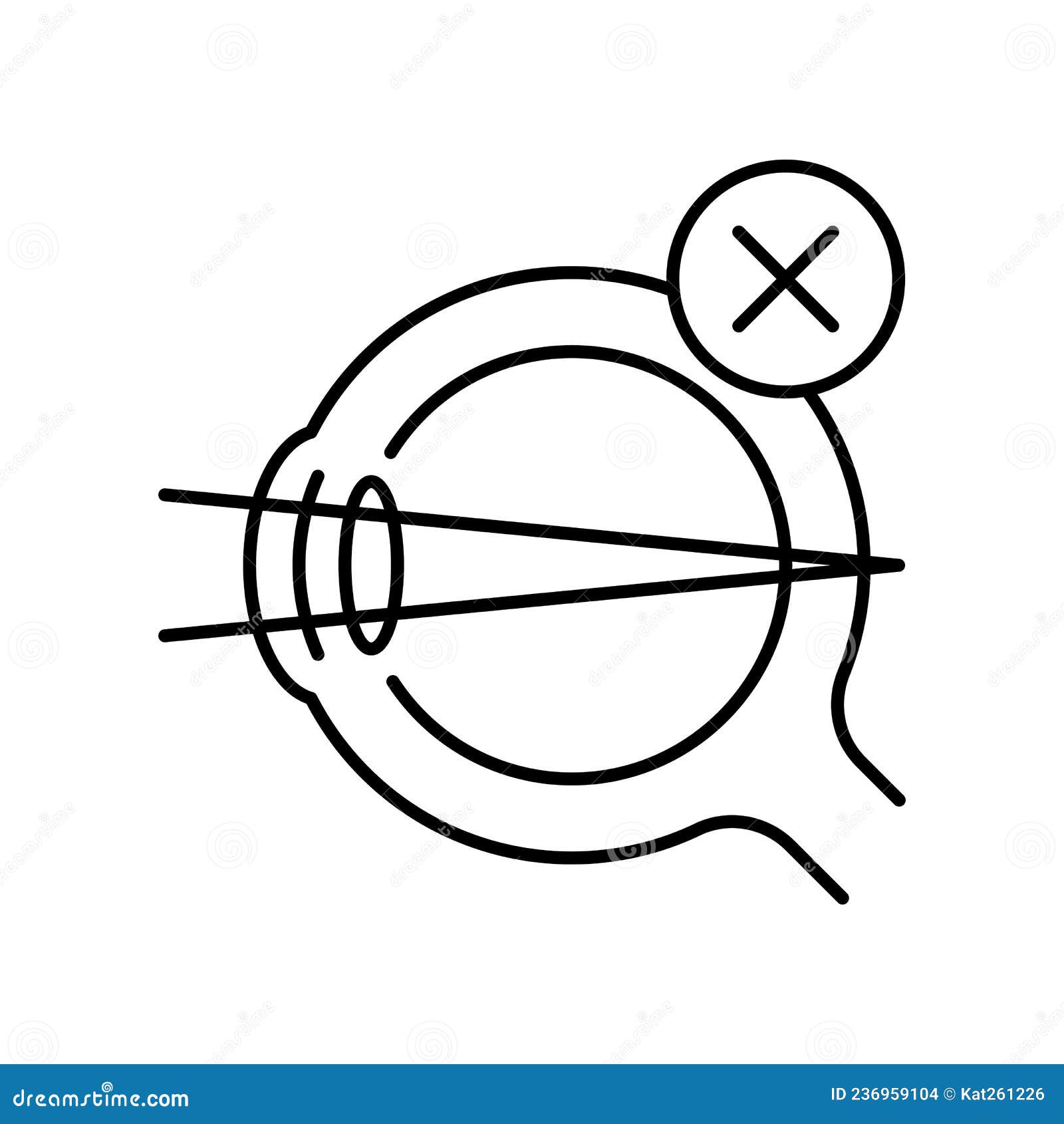 Optometry Eyeball, Not Normal Vision. Line Icon Concept Stock Vector ...