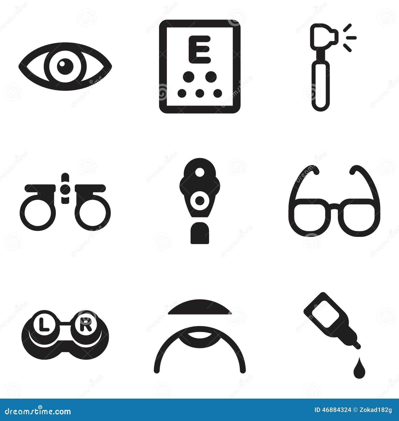 Optometry Icons stock vector. Illustration of design - 46884324