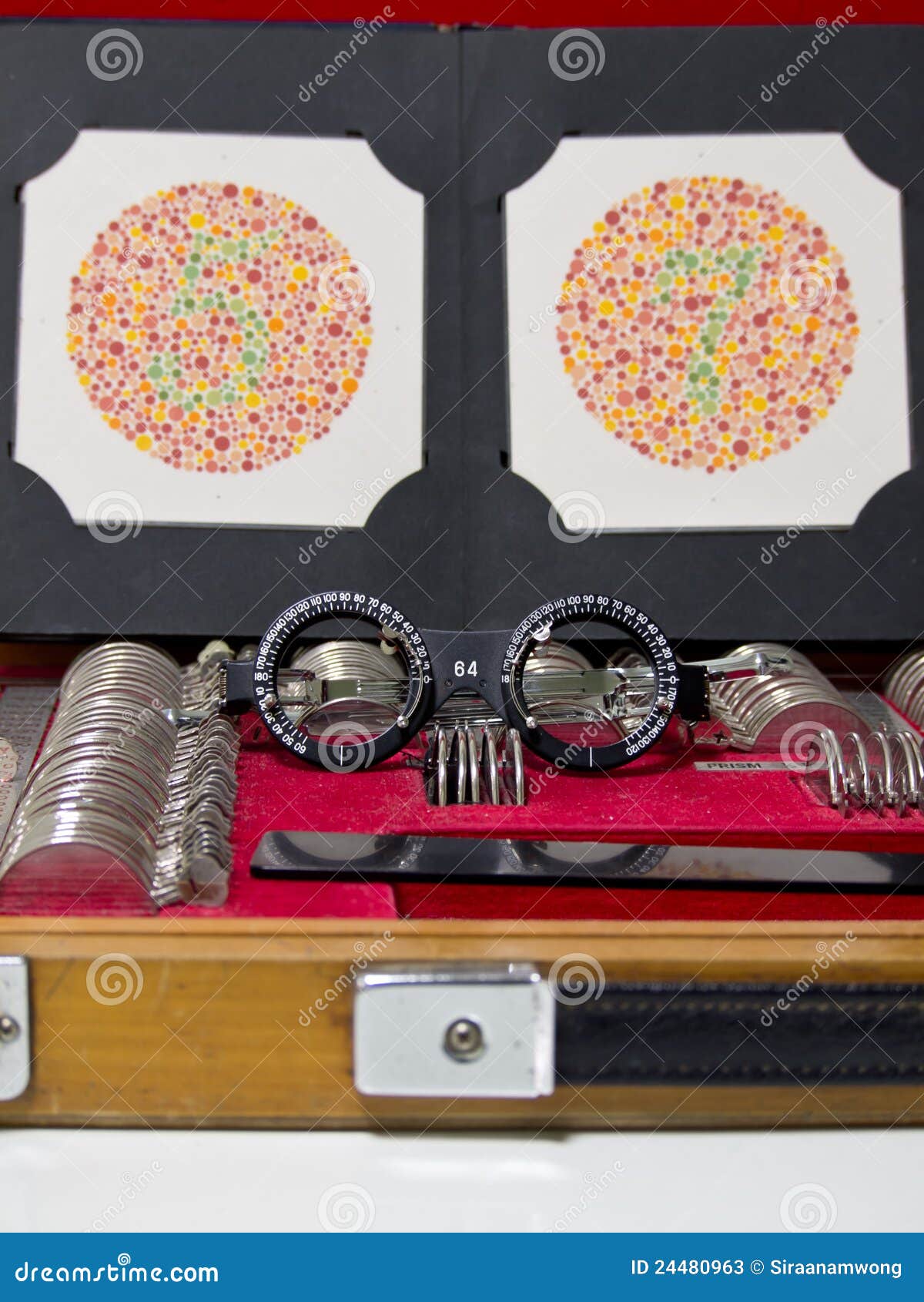 Optometry Lens, Eyeglasses and Color Blind Test Stock Image - Image of ...