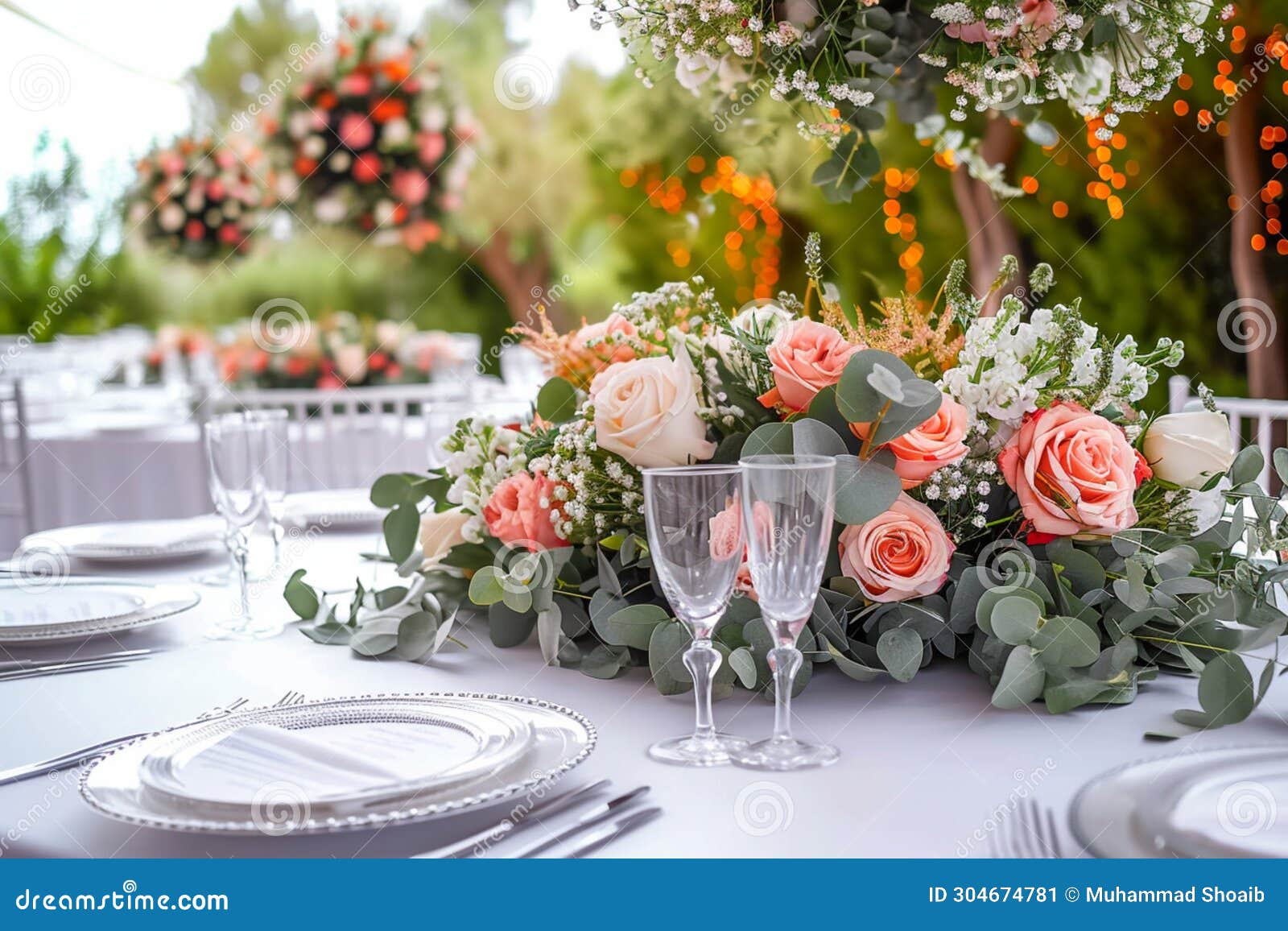 Opulent Celebration Luxury Wedding Reception Table with Flowers and ...