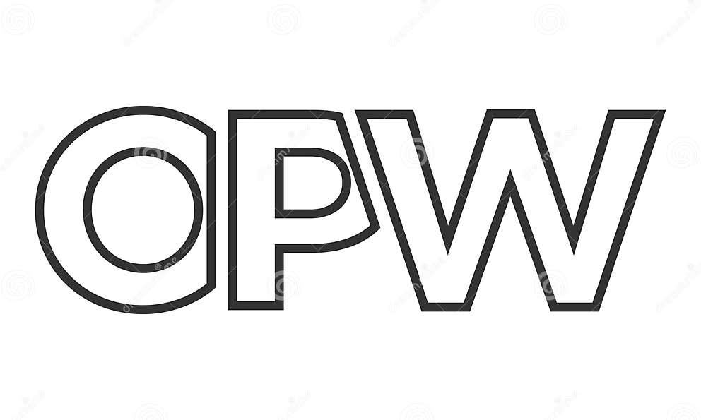 OPW Logo Design Template with Strong and Modern Bold Text. Initial ...