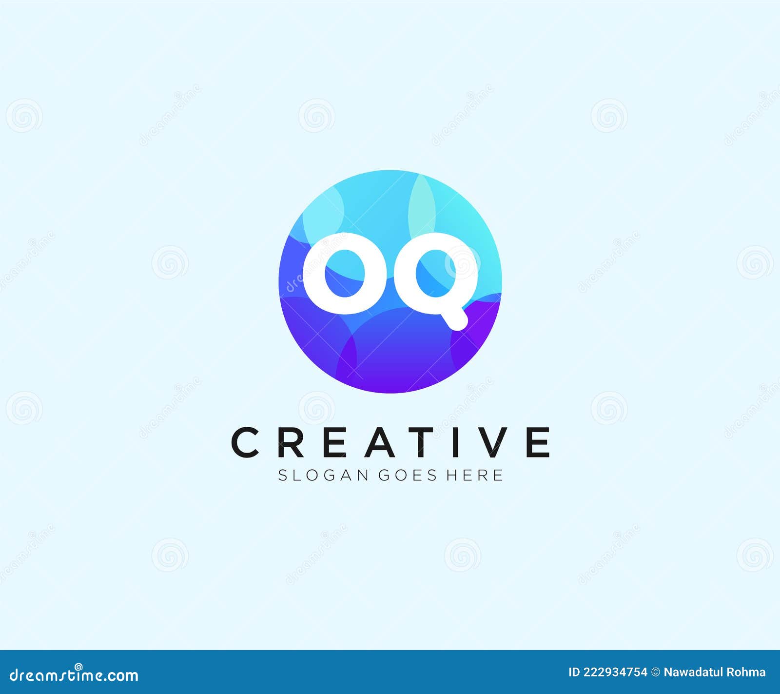 OQ Initial Logo with Colorful Circle Template Vector Stock Vector ...